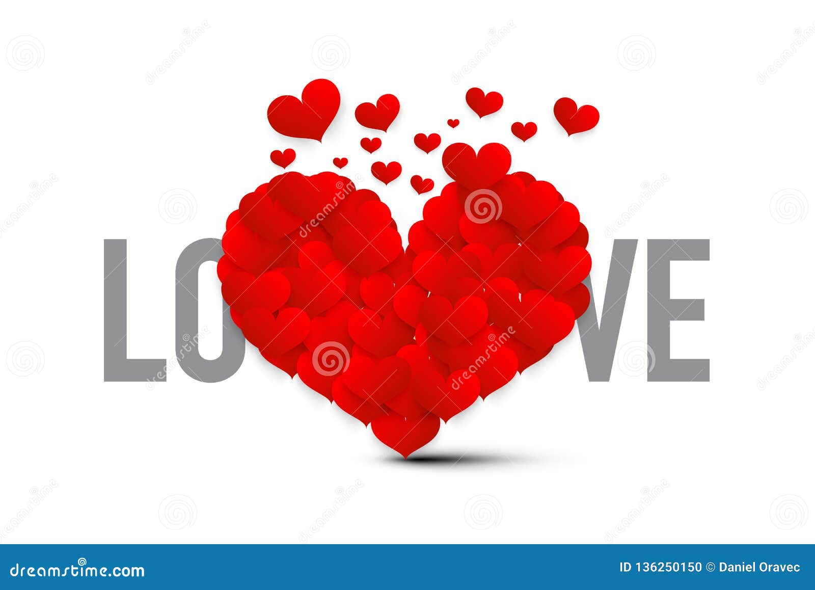 Love Symbol with Red Hearts. Vector Heart Isolated Stock Vector ...