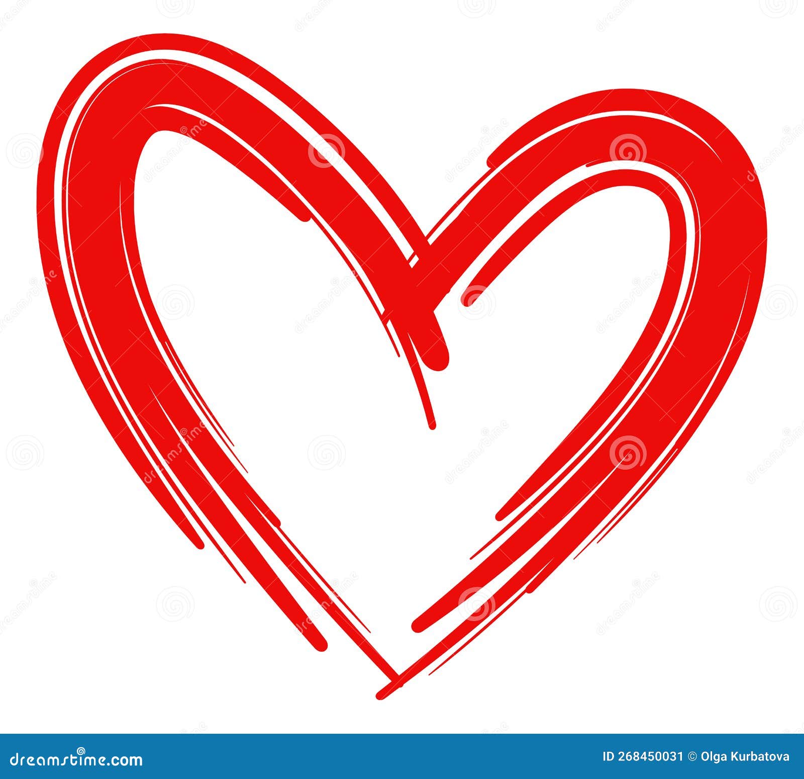Love Symbol. Red Paint Brush Stroke Drawing Stock Illustration ...