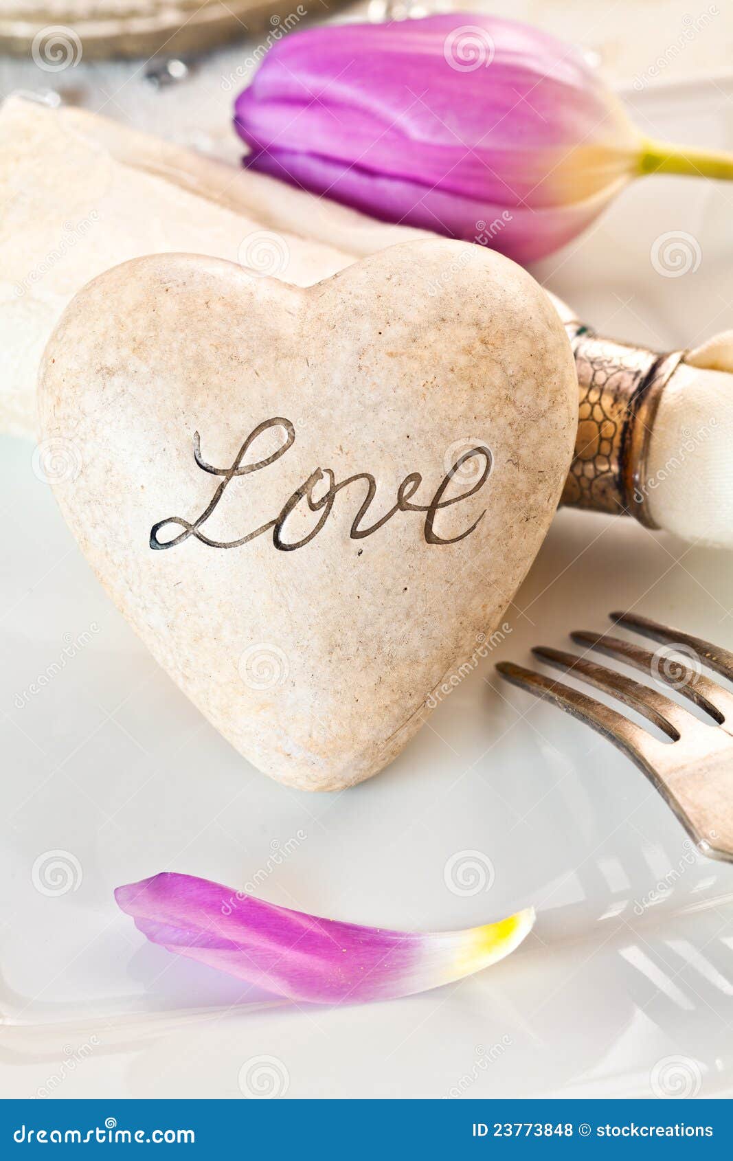 Love Table Setting stock photo. Image of petal, engagement - 23773848