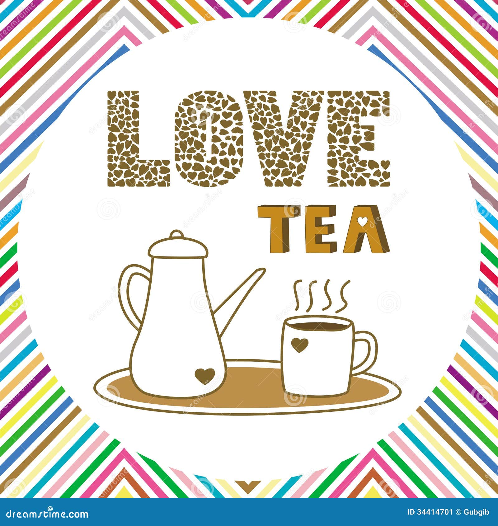 Love tea card5 stock illustration. Illustration of romance - 34414701