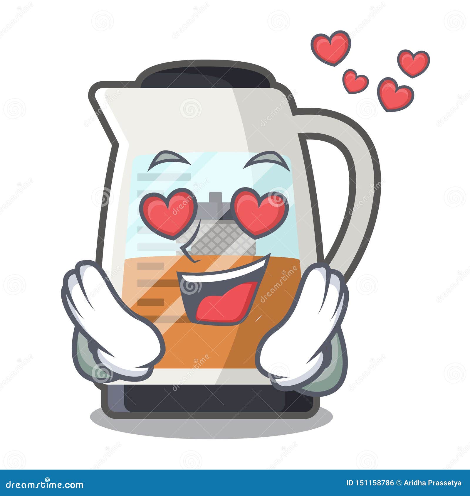 In Love Tea Maker is Served in Cartoon Bottle Stock Vector ...