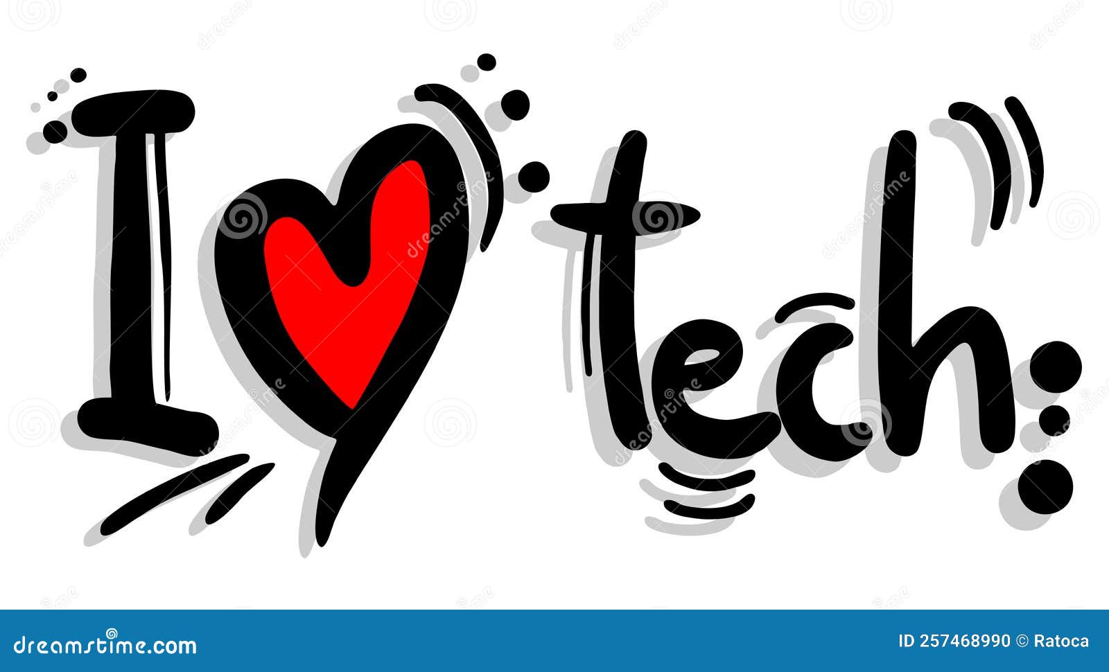 Love tech stock vector. Illustration of placard, technology - 257468990