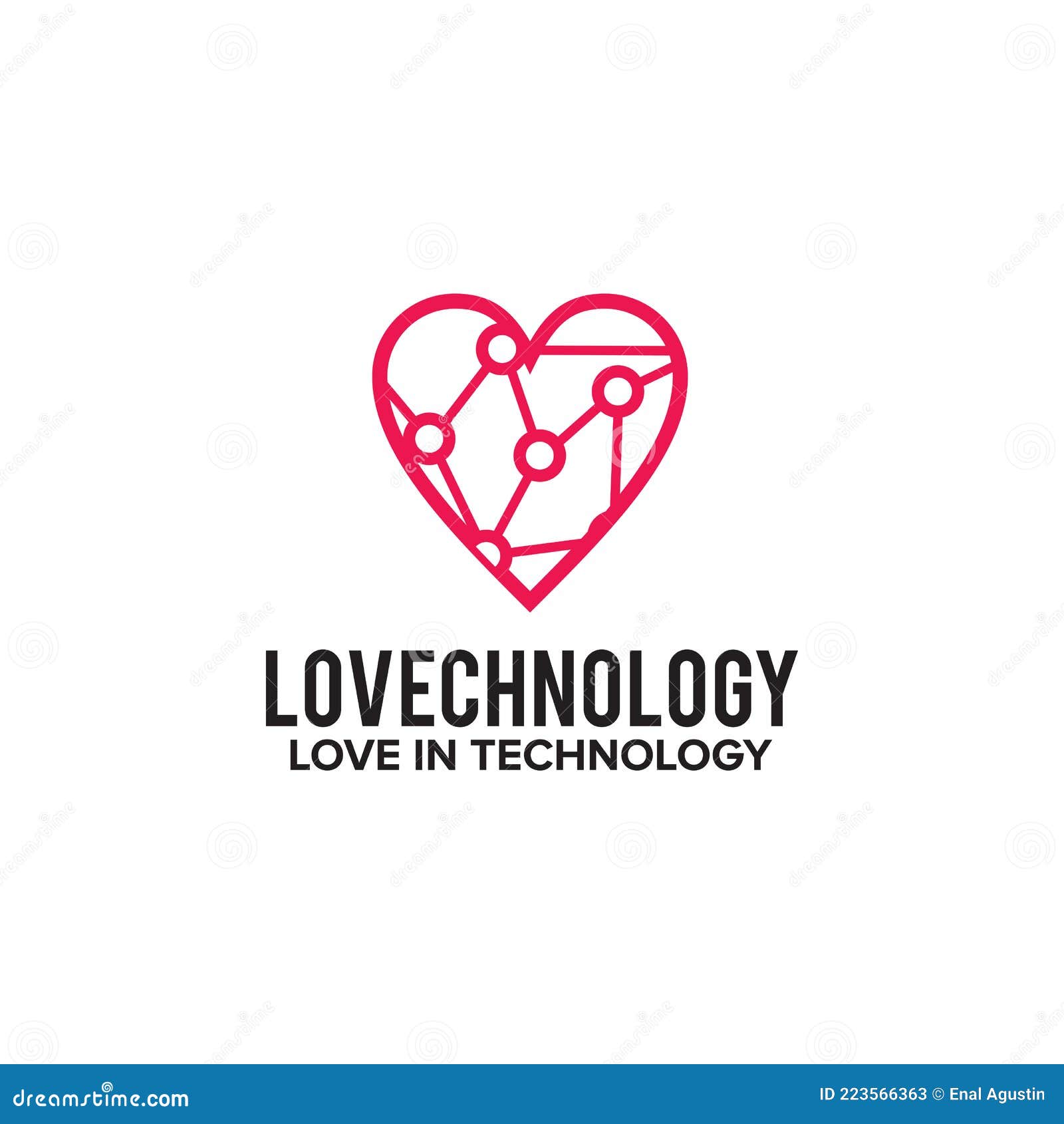 Love Technology Logo Design Template Stock Vector - Illustration of ...