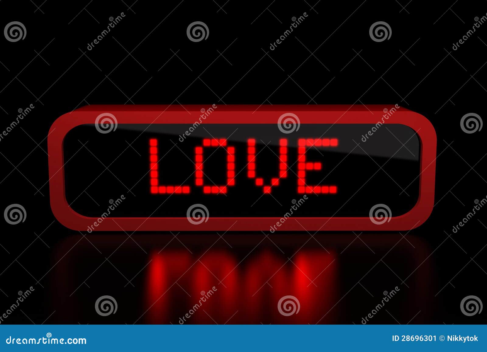 Love Text on Digital Display Stock Illustration - Illustration of ...