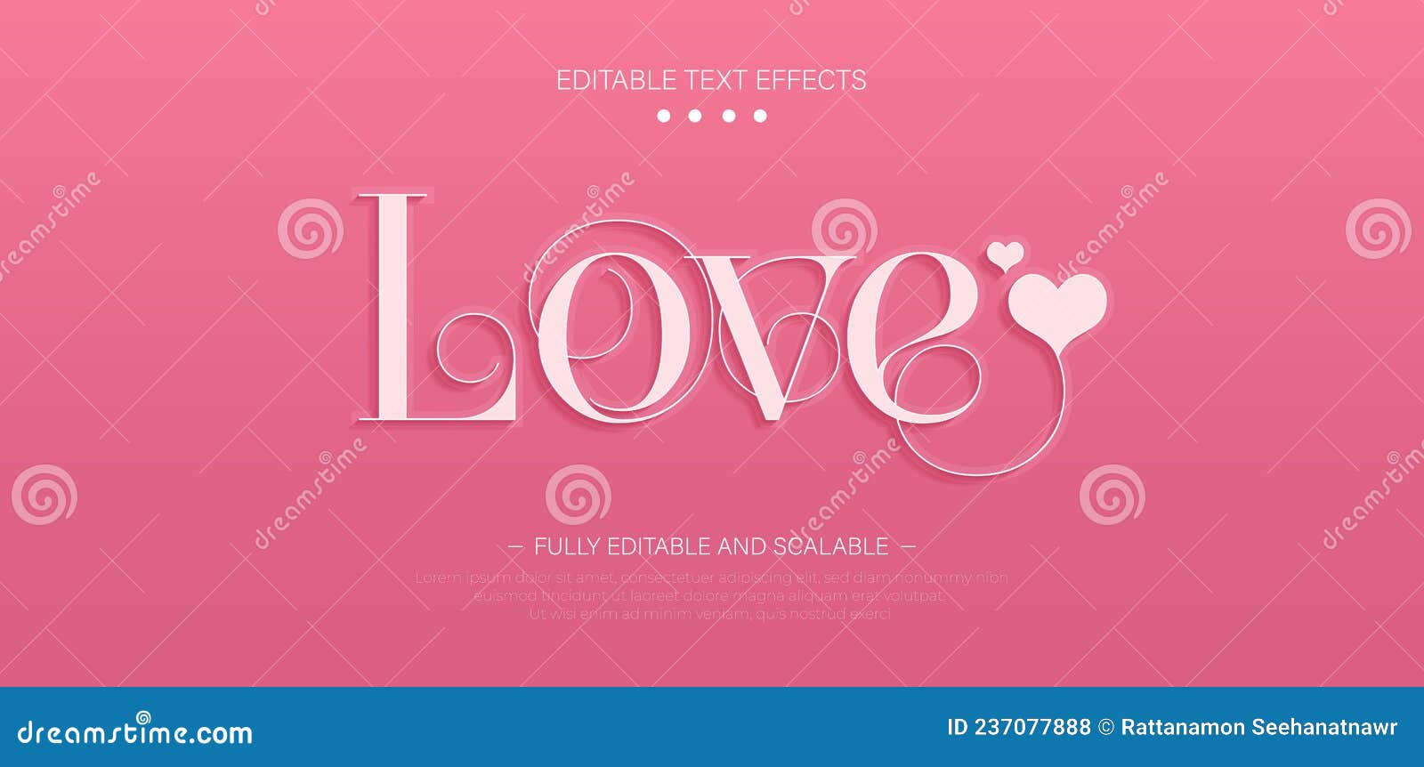 Love Text Effect 3d Style Valentine Template Graphic Love Text Style