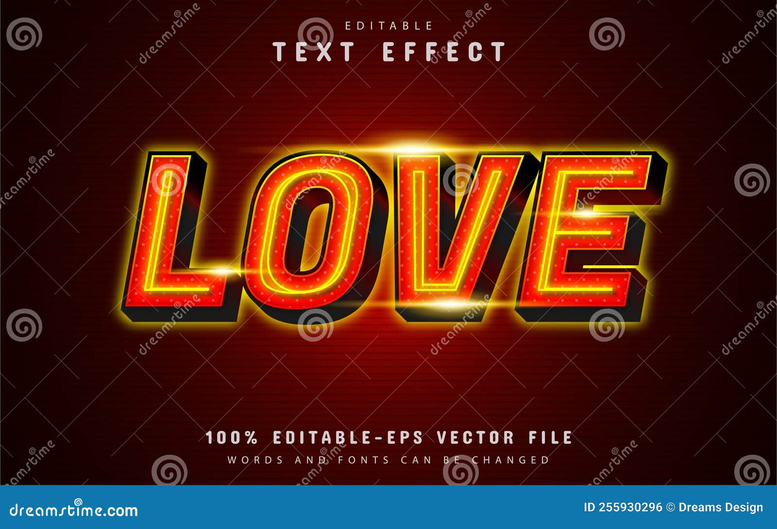Love text effect stock vector. Illustration of poster - 255930296