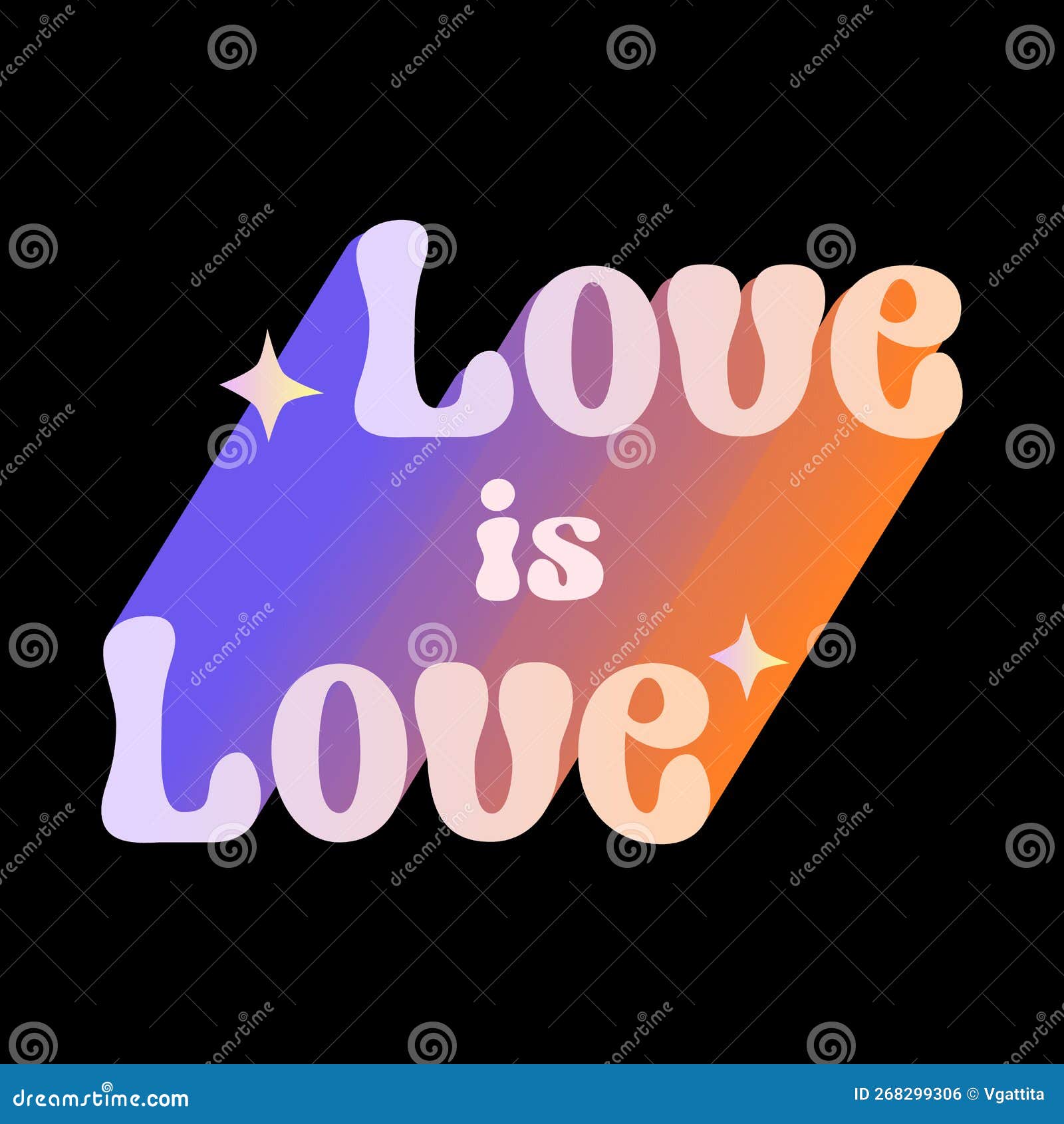 Love is Love Text Gradient Color Groove Style Stock Vector ...