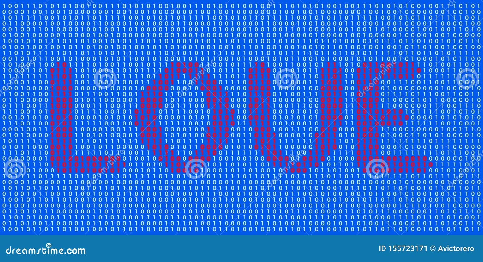 Love Text Made of Binary Numbers Stock Vector - Illustration of heart ...