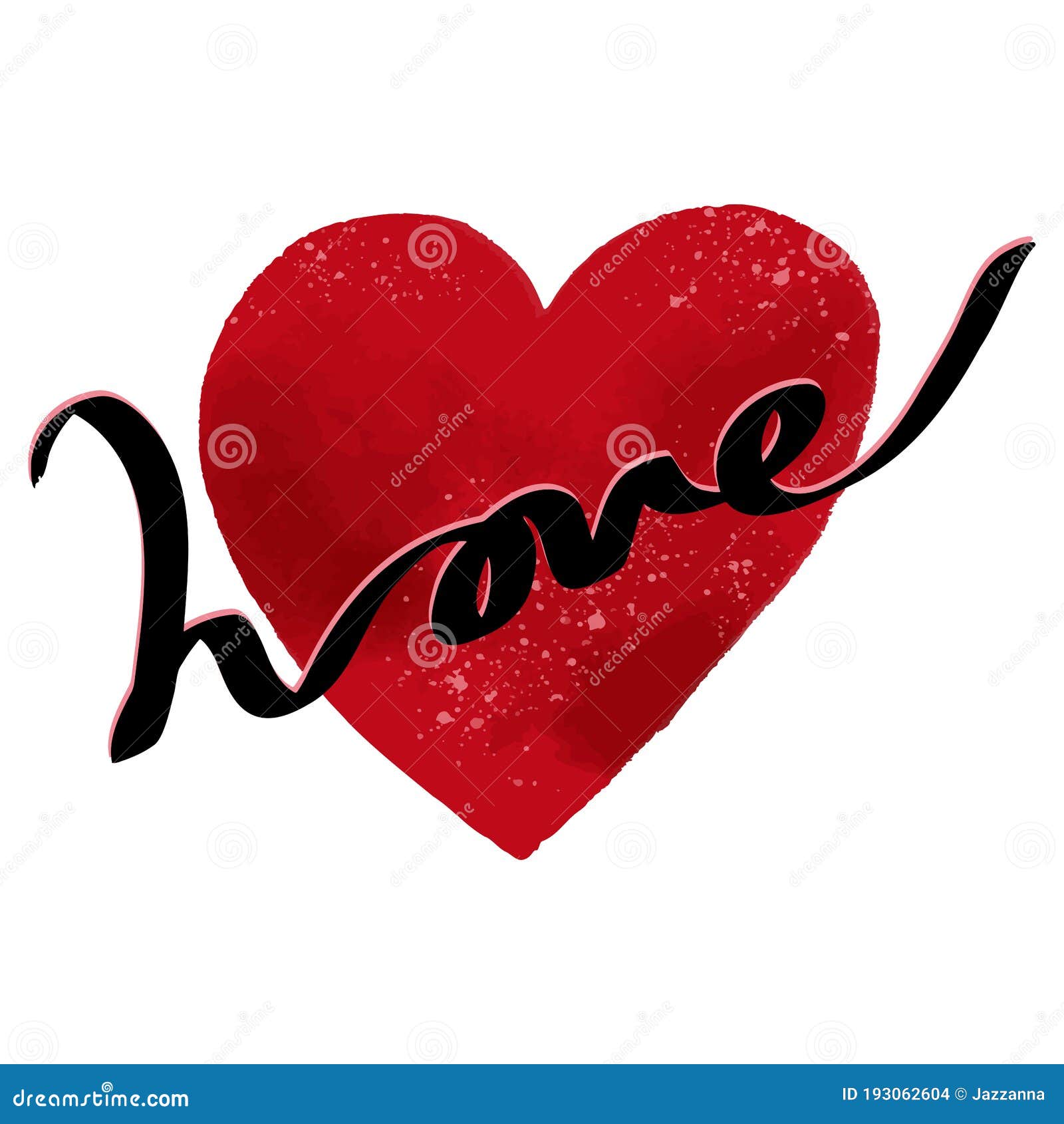 Love text at painted heart stock vector. Illustration of sign - 193062604