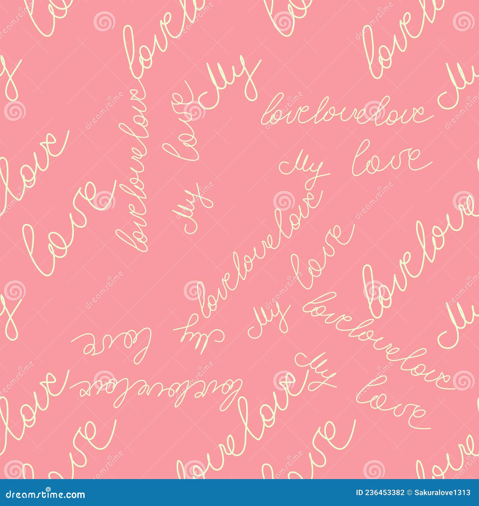Love Text Seamless Pattern. Text Backgrounds Applicable in Printing ...