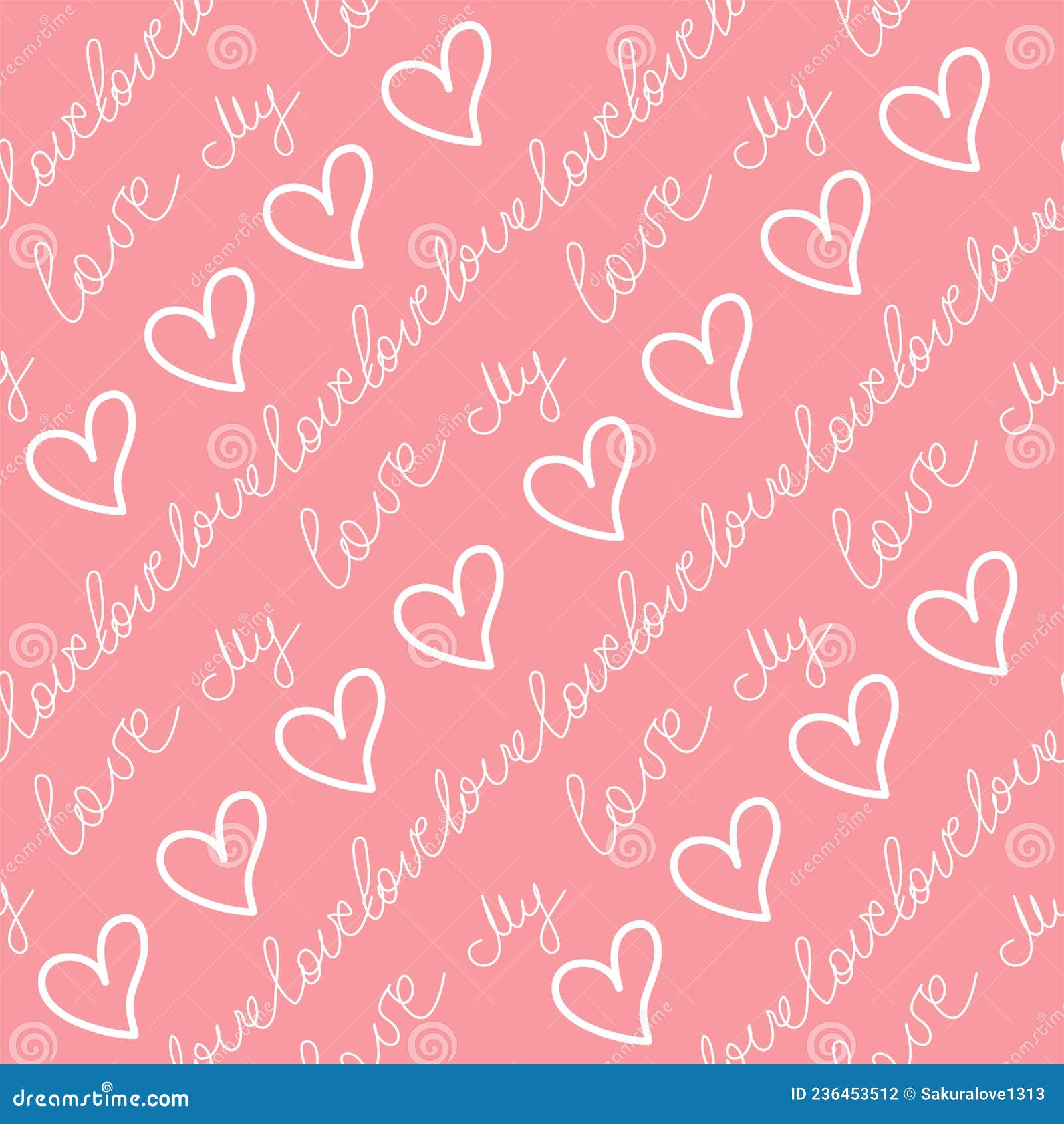 Love Text Seamless Pattern. Text Backgrounds Applicable in Printing ...