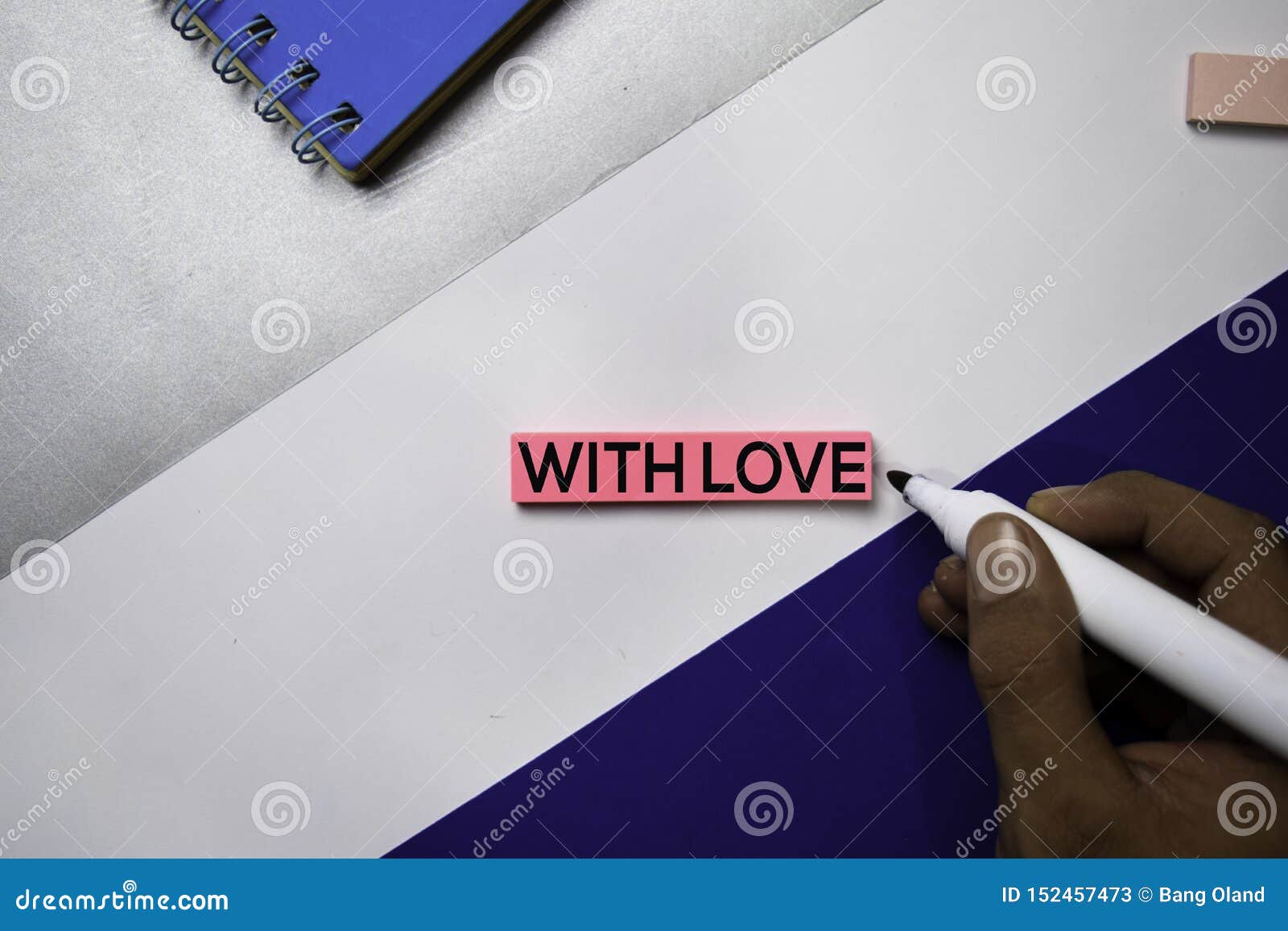 With Love Text on Sticky Notes with Color Office Desk Concept Stock ...