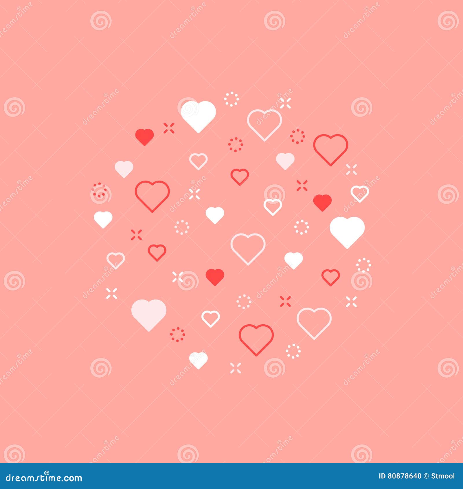 Love Theme Pattern with Hearts Stock Vector - Illustration of ...