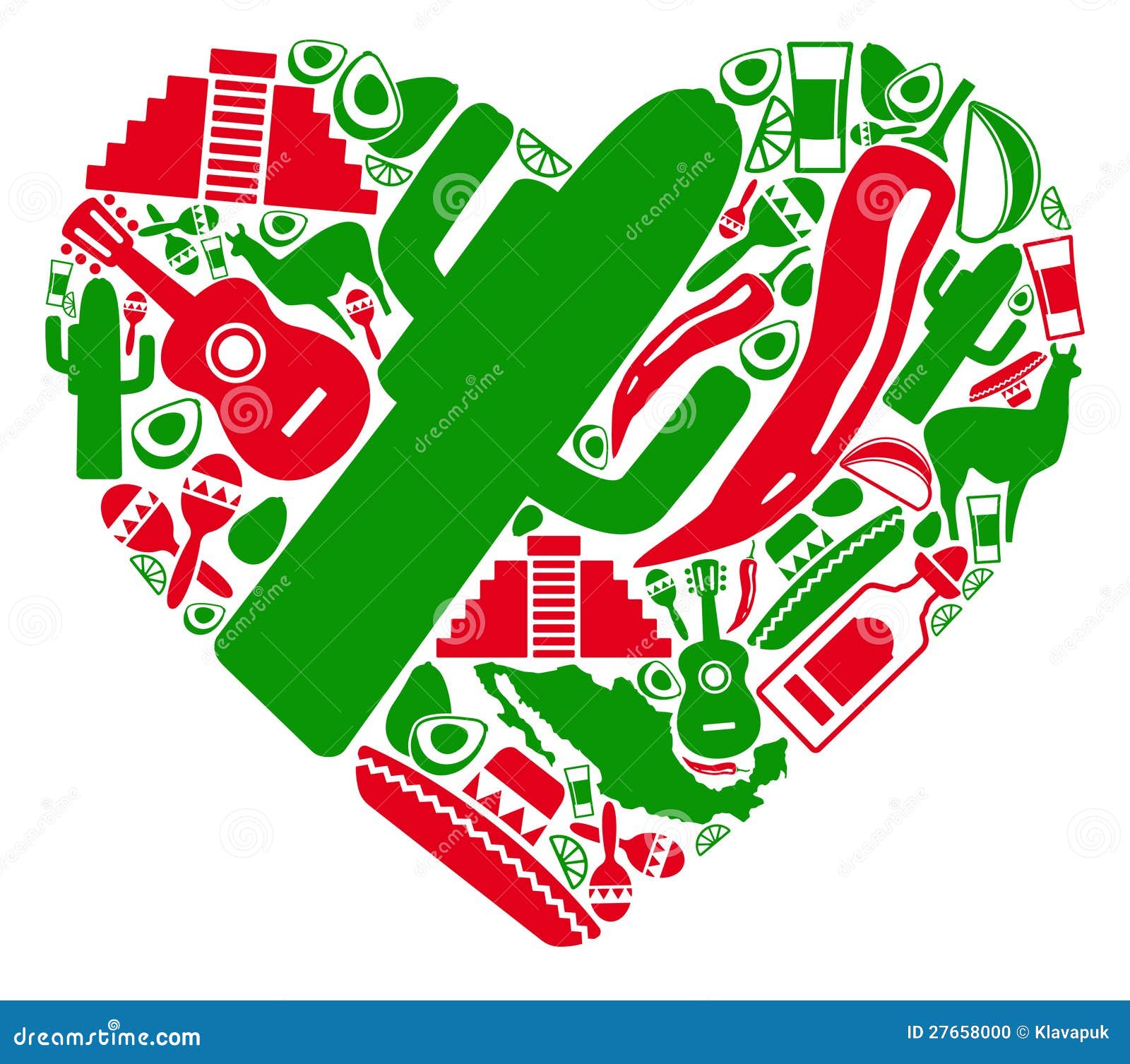 Love to Mexico stock vector. Illustration of culture - 27658000