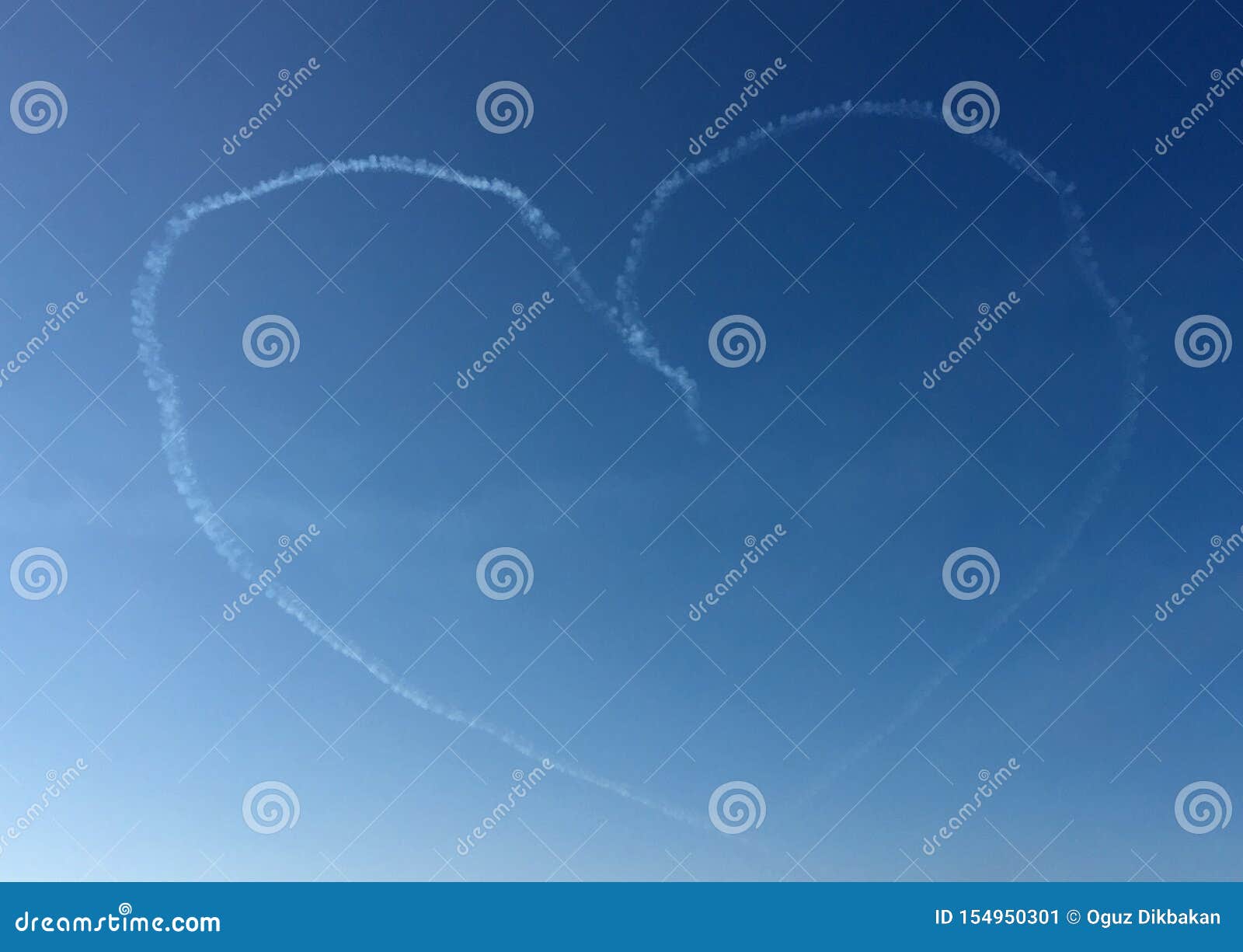 Love track on the blue sky stock image. Image of aircraft - 154950301