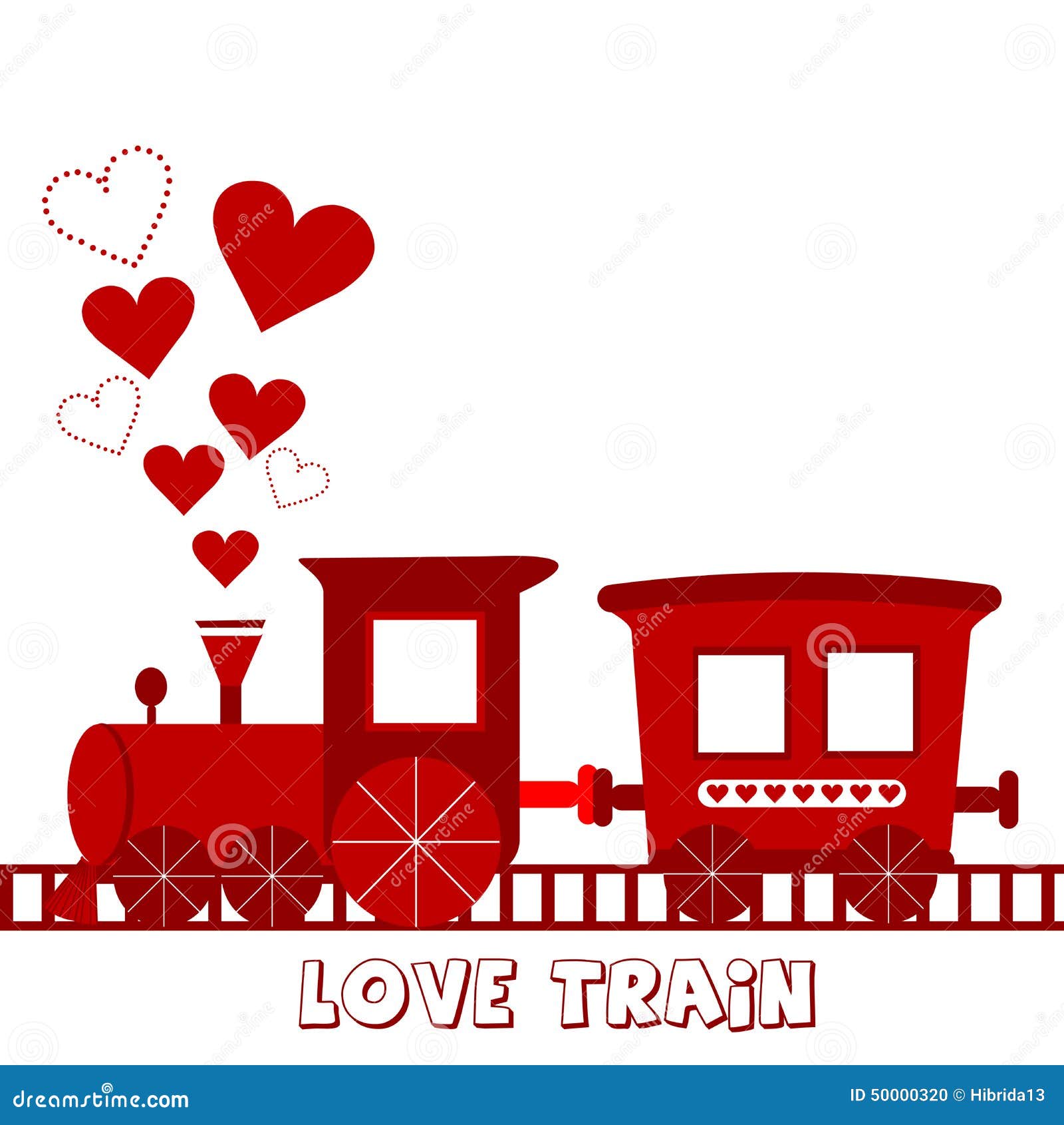 Love train card stock vector. Illustration of railroad - 50000320