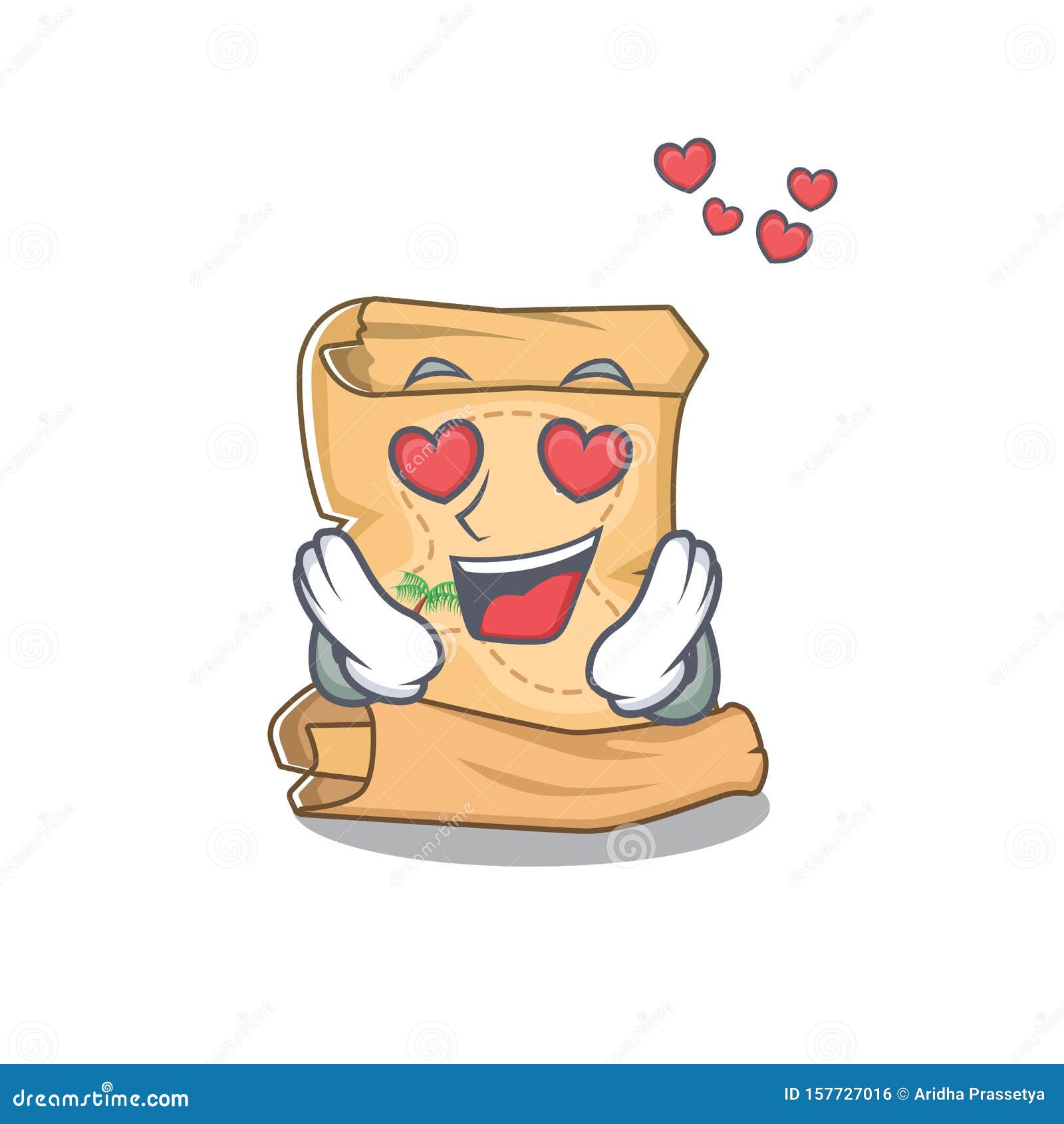 In Love Treasure Map Cartoon in Shape Character Stock Vector ...