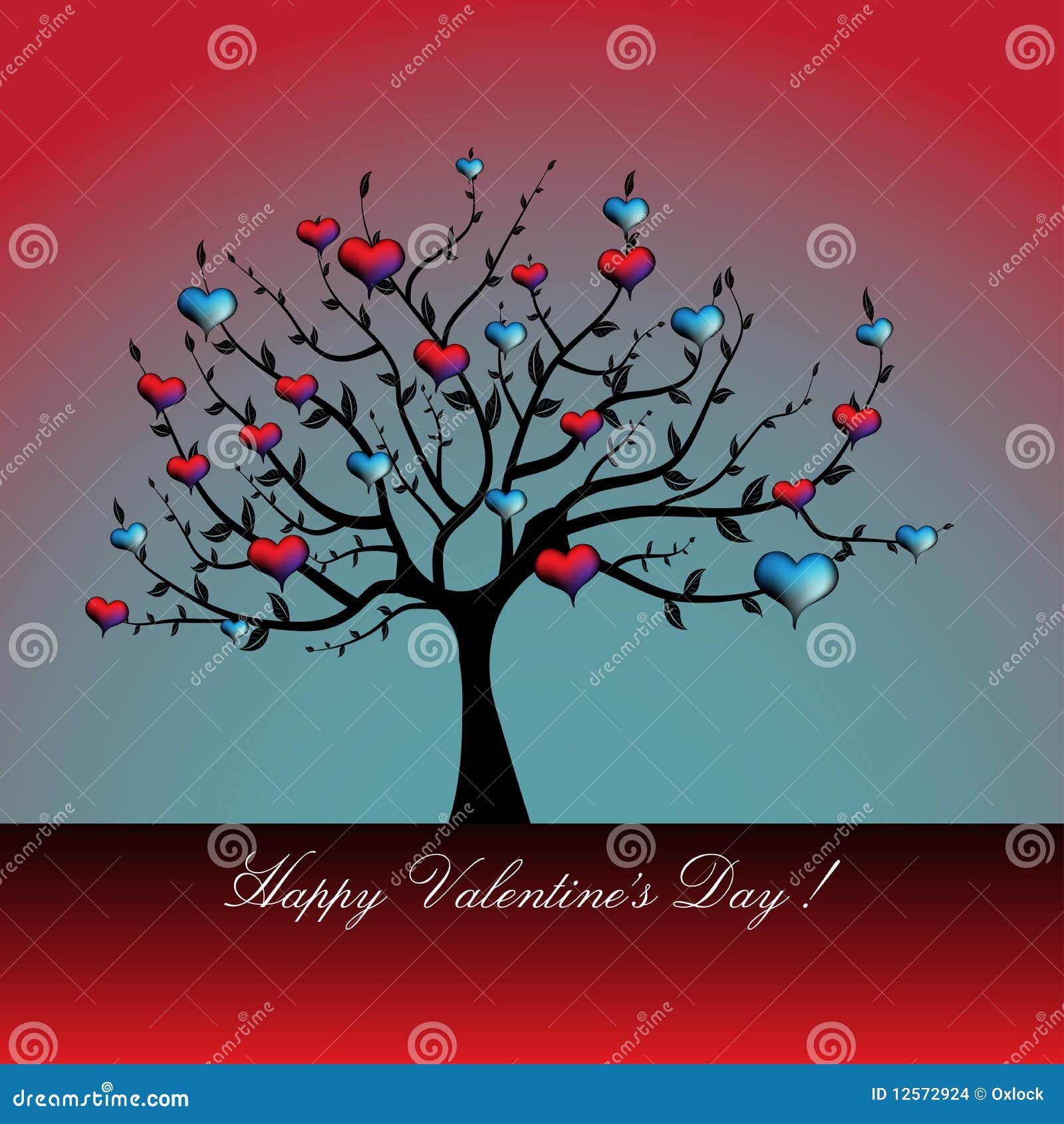 Love tree stock vector. Illustration of decorative, hearts - 12572924