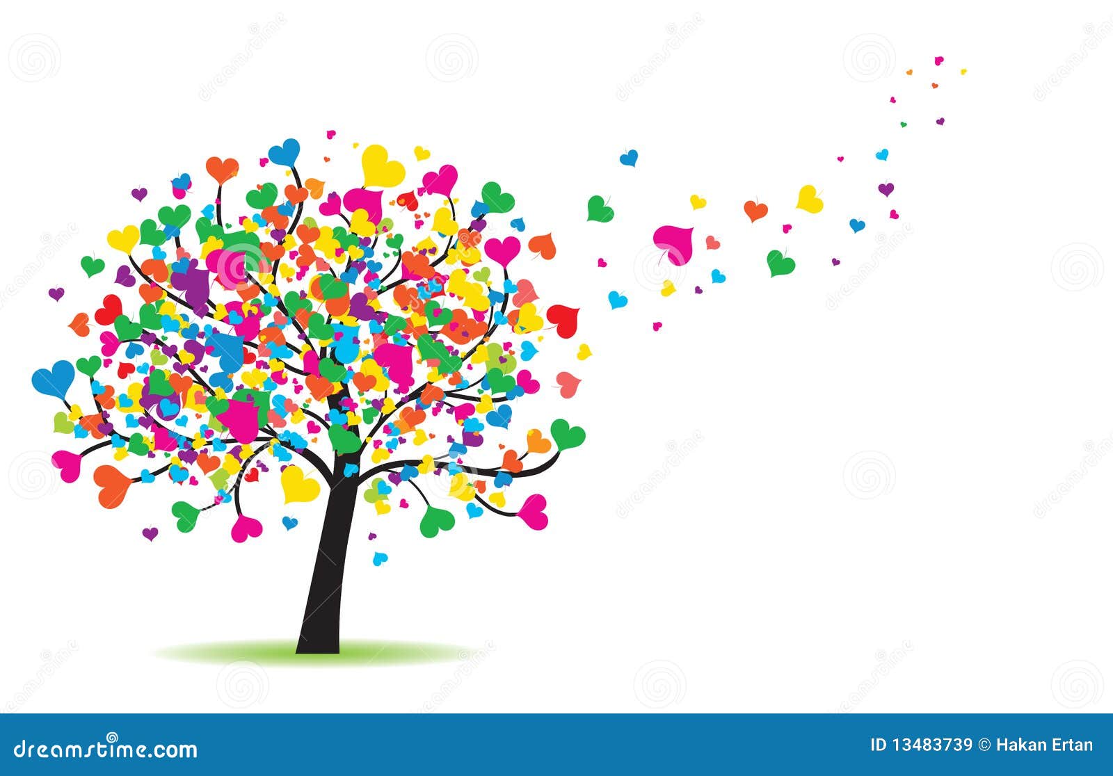 Tree Love Hearts Leafs Logo Icon Vector | CartoonDealer.com #107599483