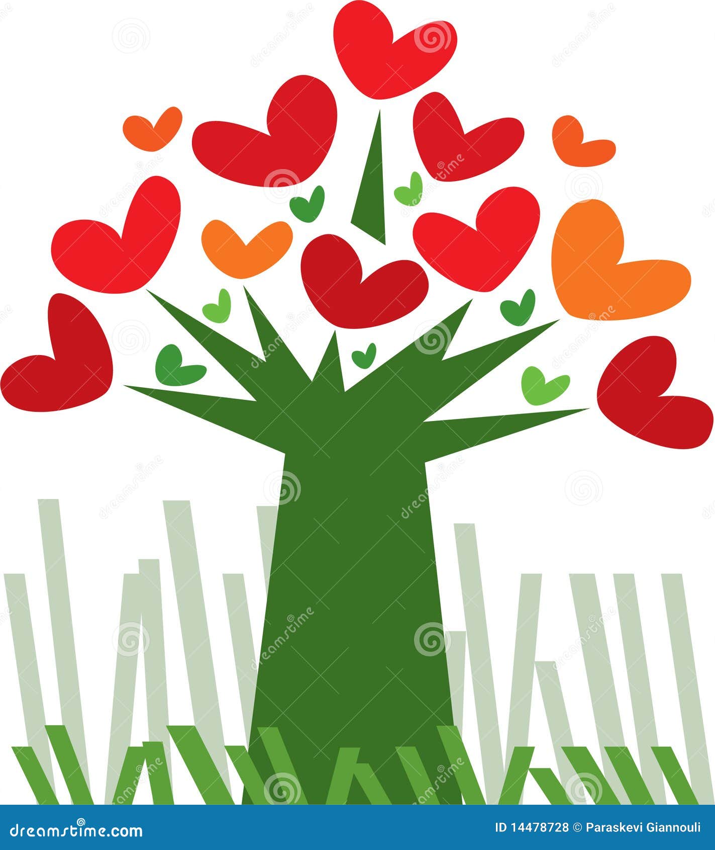 Love Tree stock vector. Illustration of orange, herb - 14478728