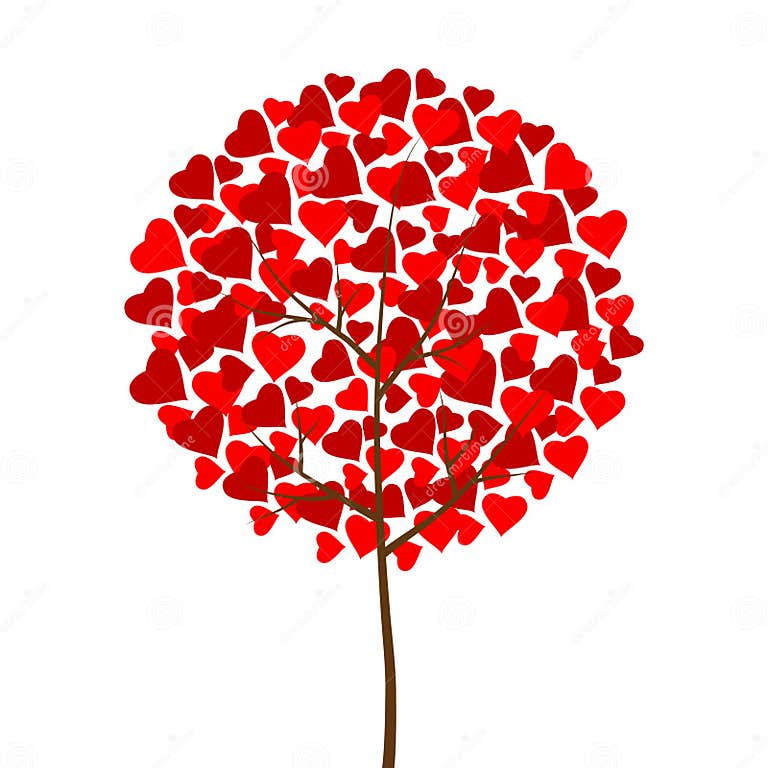 Love tree stock vector. Illustration of valentine, isolated - 17778552