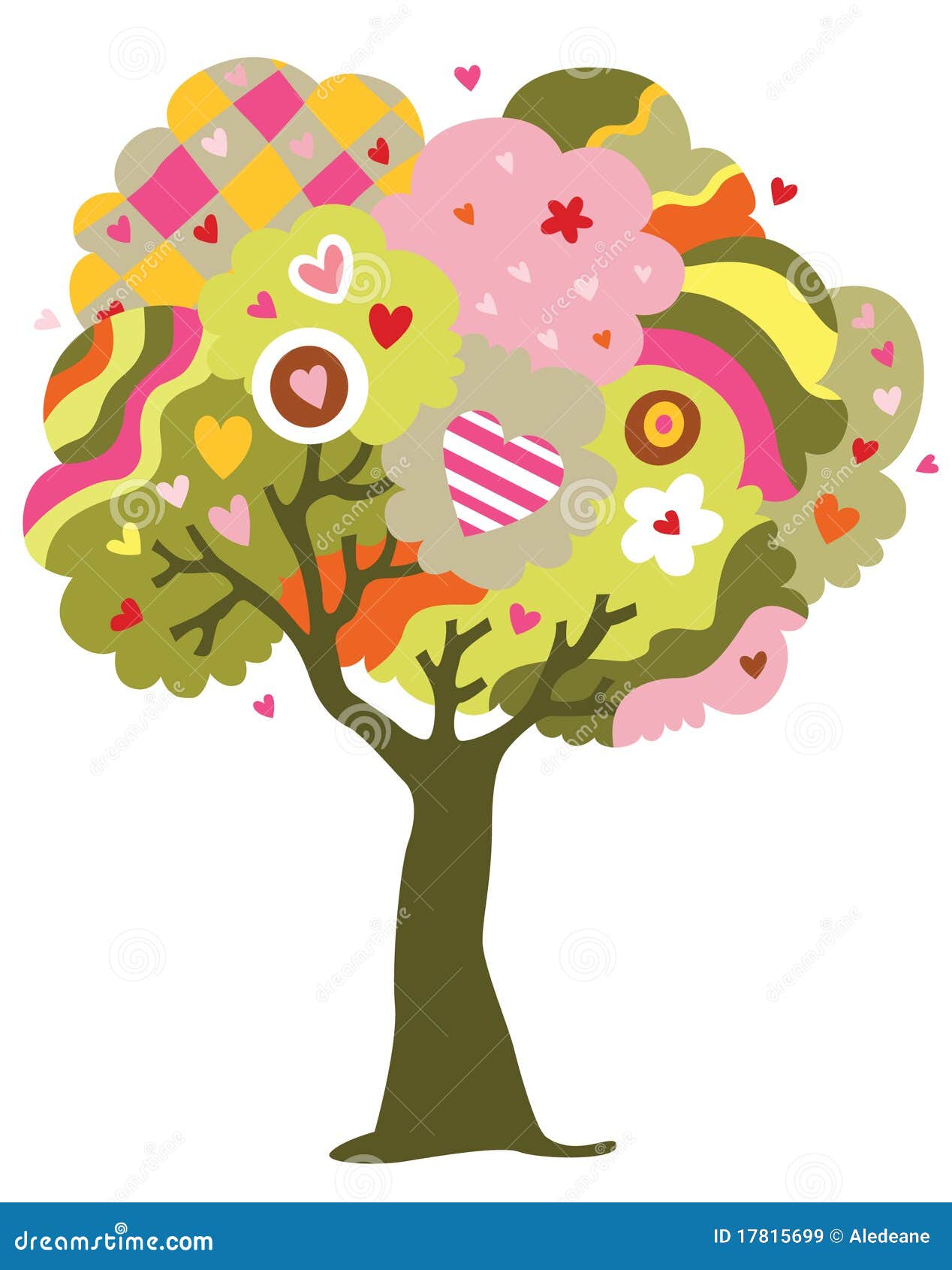 Love Tree stock illustration. Illustration of sweet, whimsical - 17815699