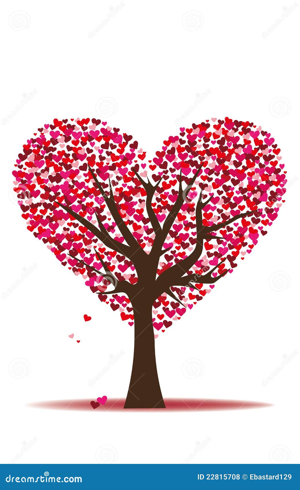 Love tree stock illustration. Illustration of leaf, pink - 22815708