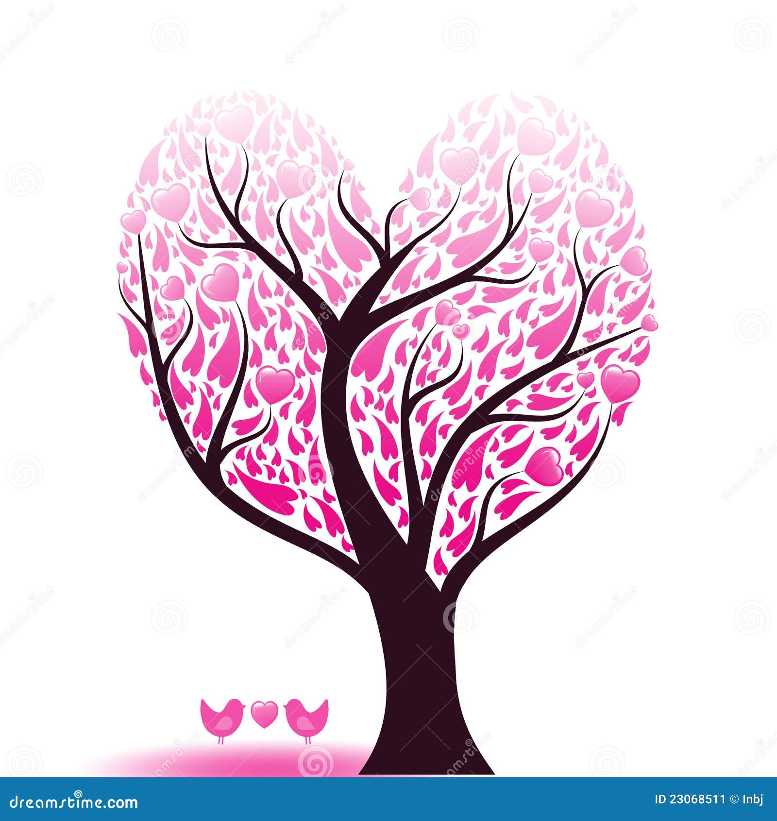 Love tree stock illustration. Illustration of leaf, drawing - 23068511