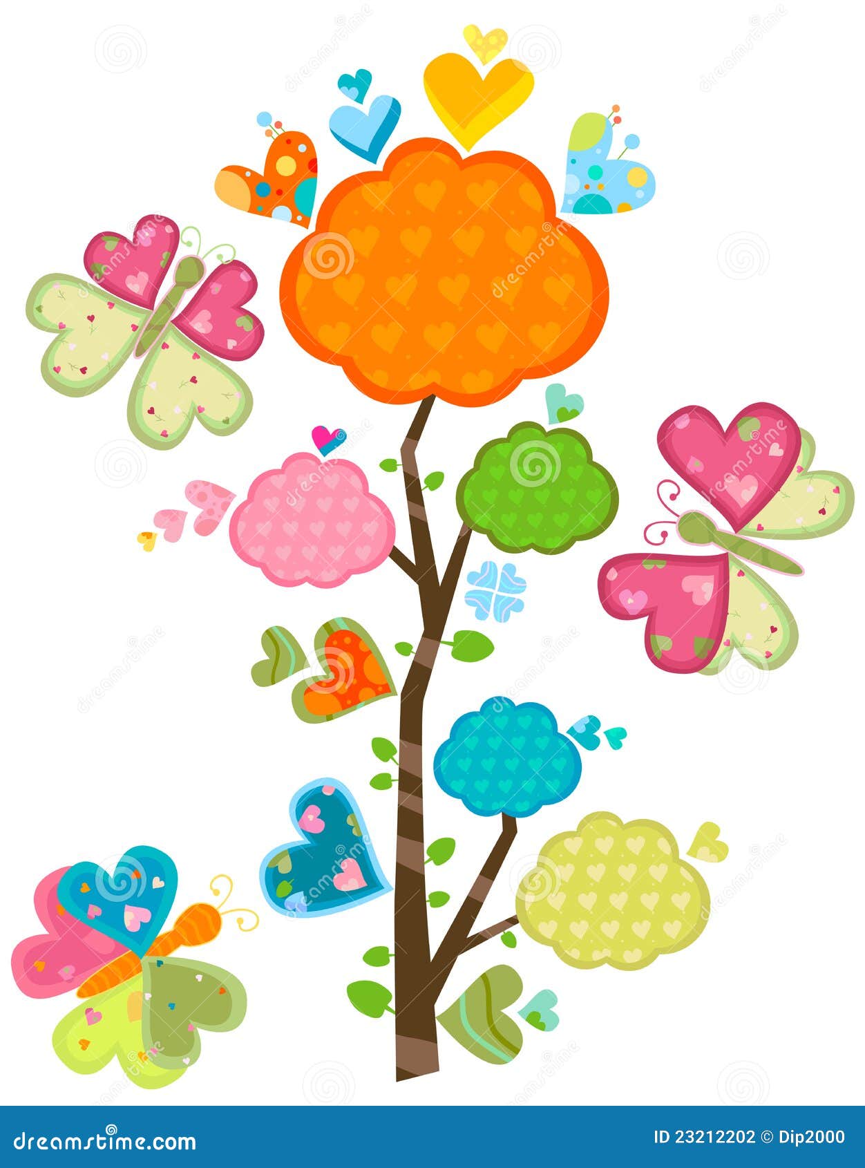 Love tree stock vector. Illustration of heart, shape - 23212202