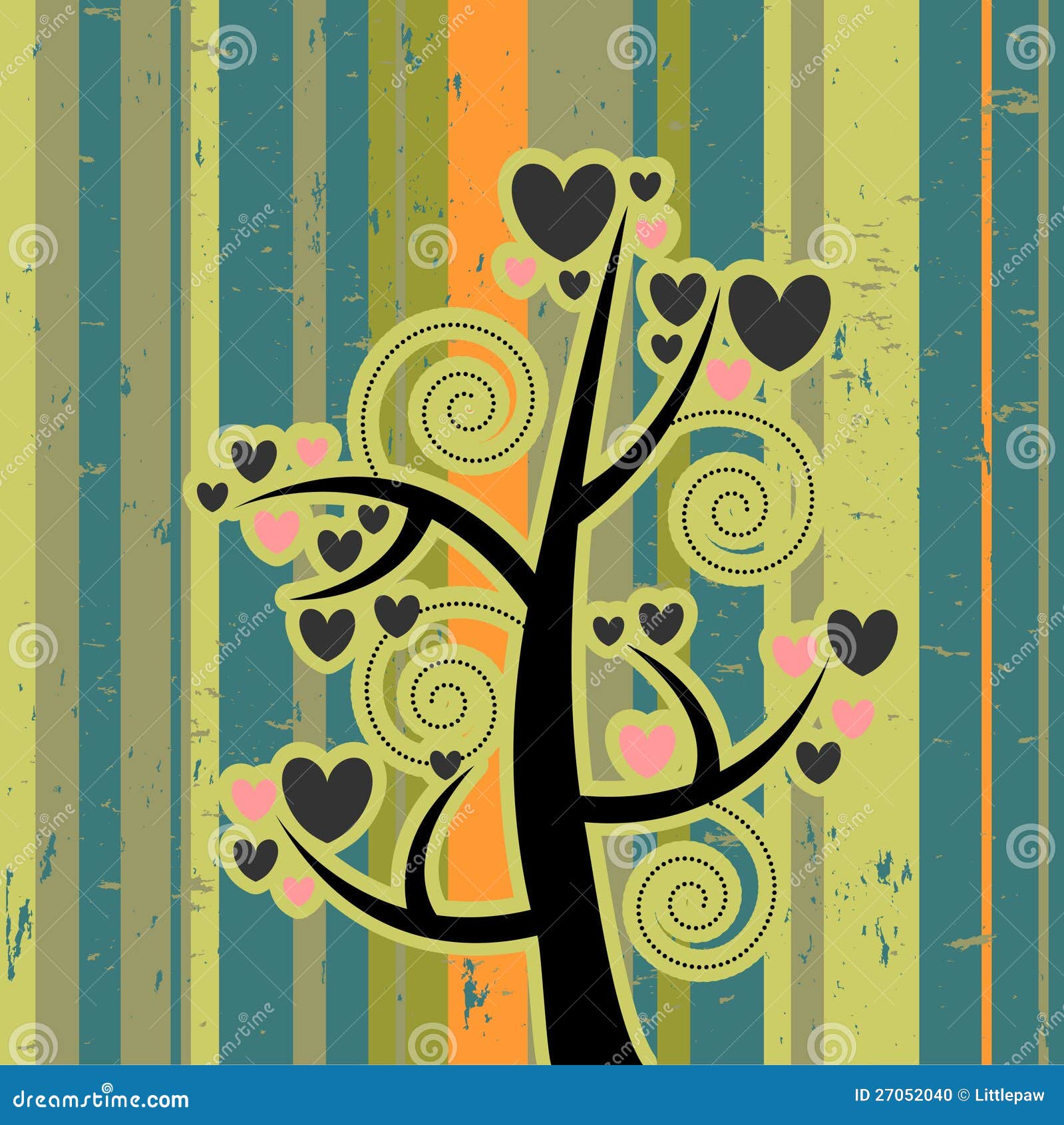 Love tree stock vector. Illustration of childish, tree - 27052040