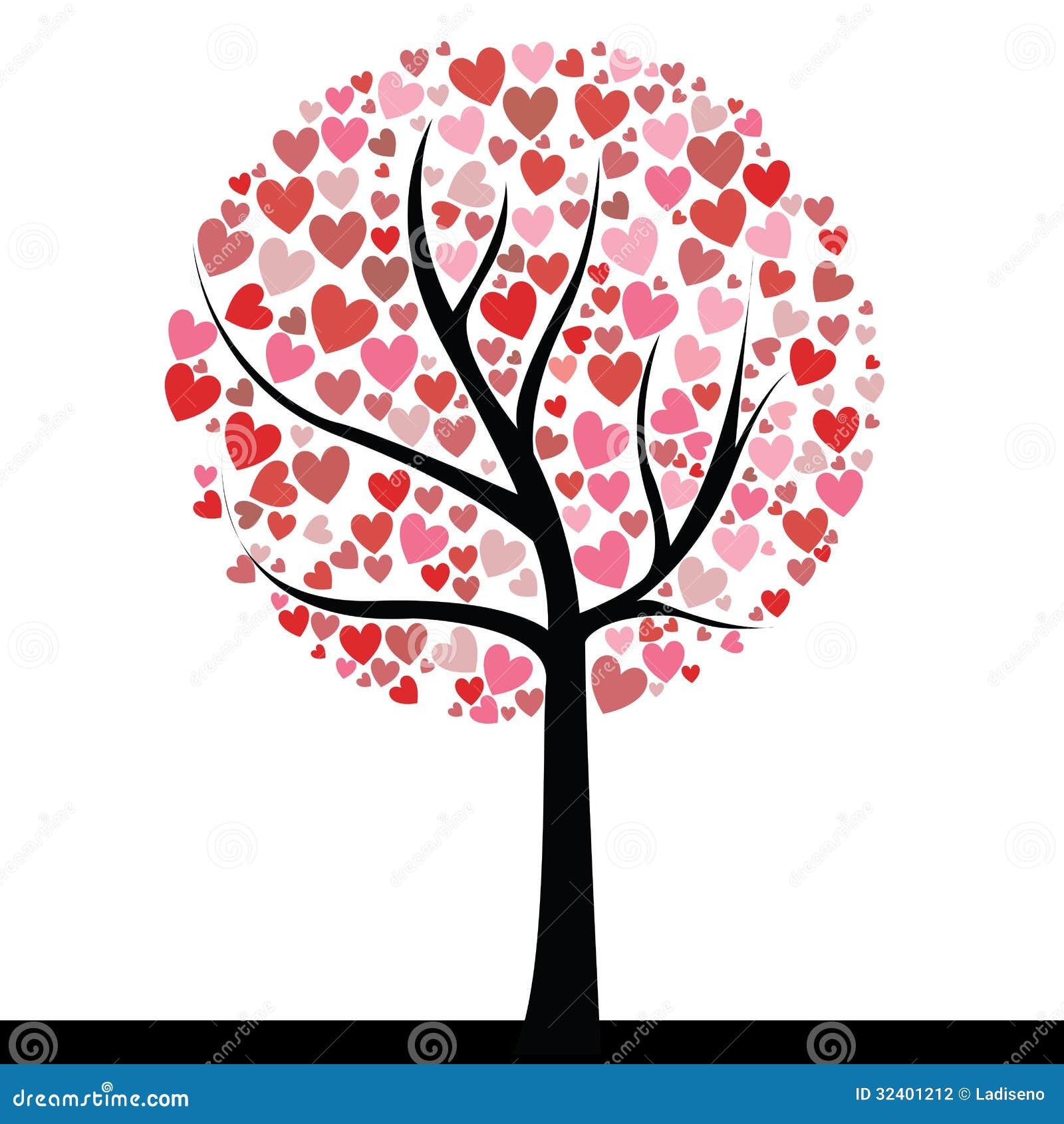 Love tree stock vector. Illustration of abstract, growth - 32401212