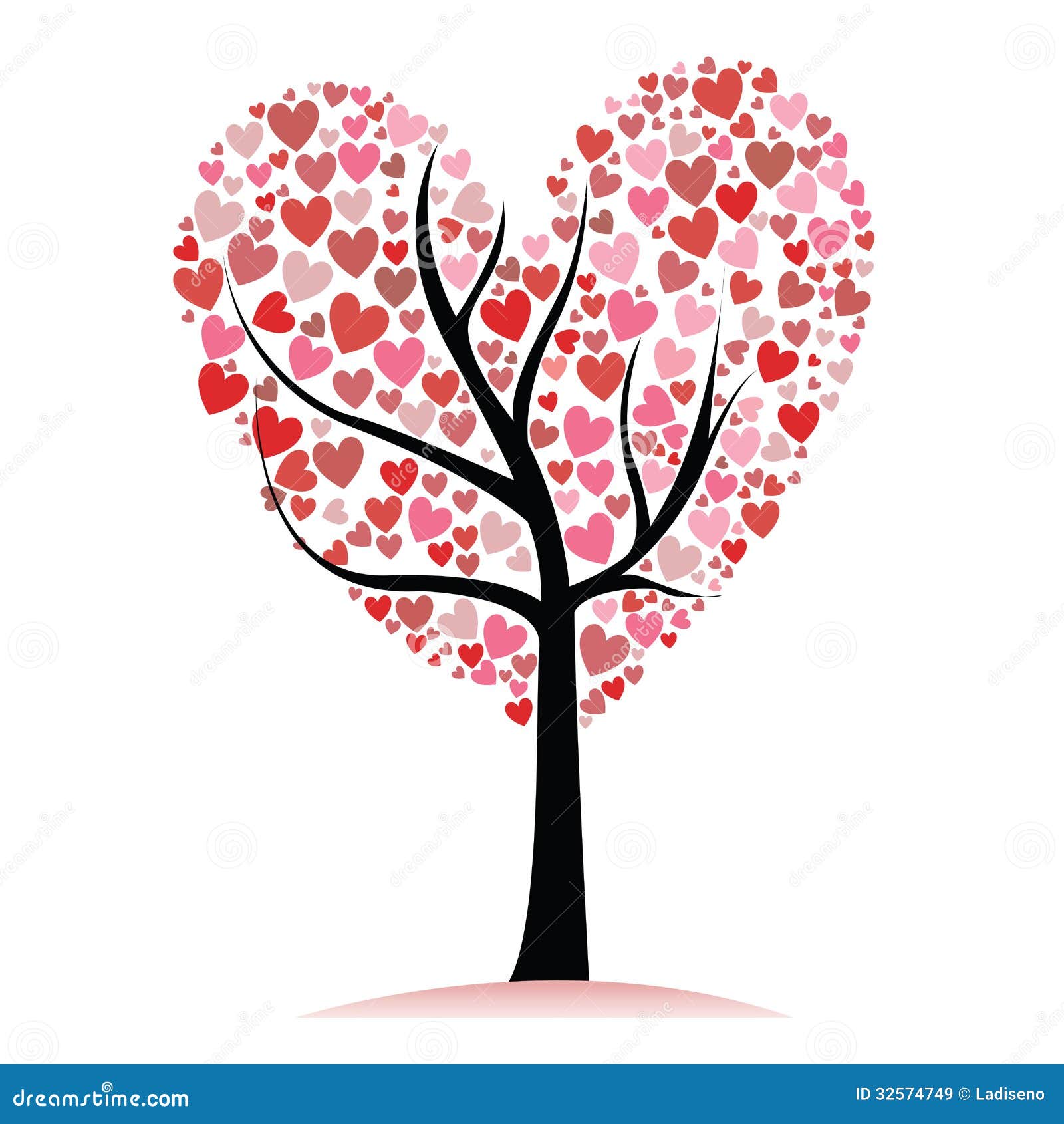 Love tree stock vector. Illustration of tree, love, abstract - 32574749