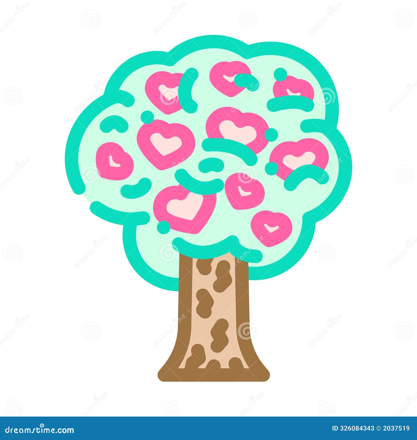 Love Tree Color Icon Vector Illustration Stock Illustration ...
