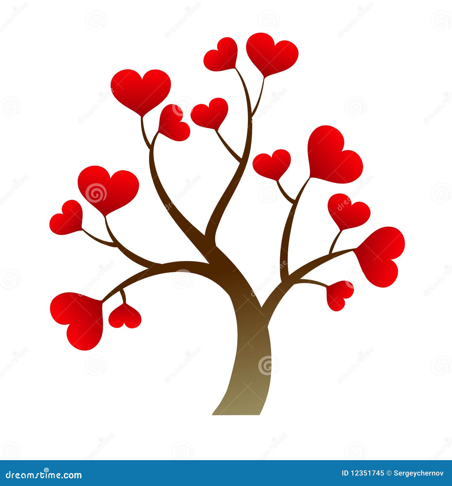 Love tree design stock illustration. Illustration of ornament - 12351745