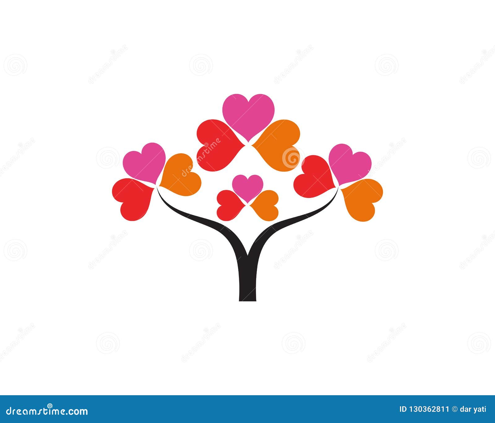 Love Tree with Heart Leaves Vector Stock Vector - Illustration of plant ...
