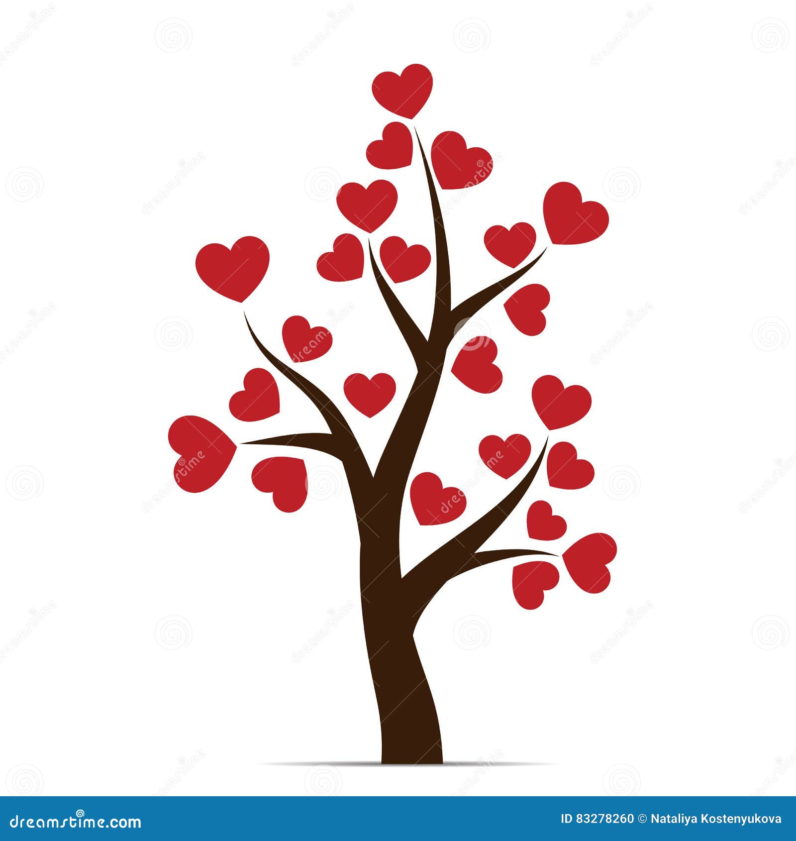 Love Tree with Heart Leaves Stock Vector - Illustration of holiday ...