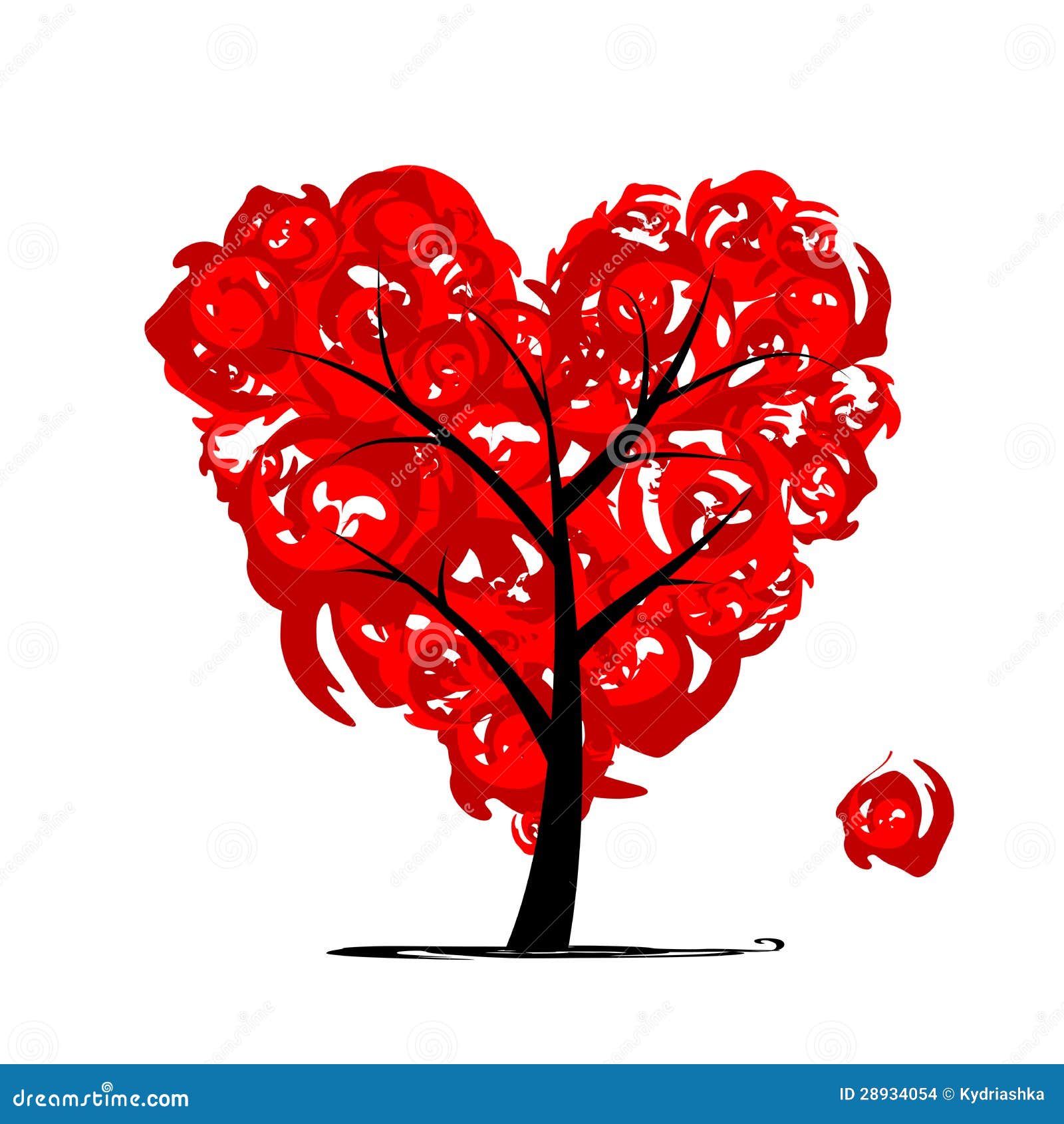 Love Tree, Heart Shape for Your Design Stock Vector - Illustration of ...