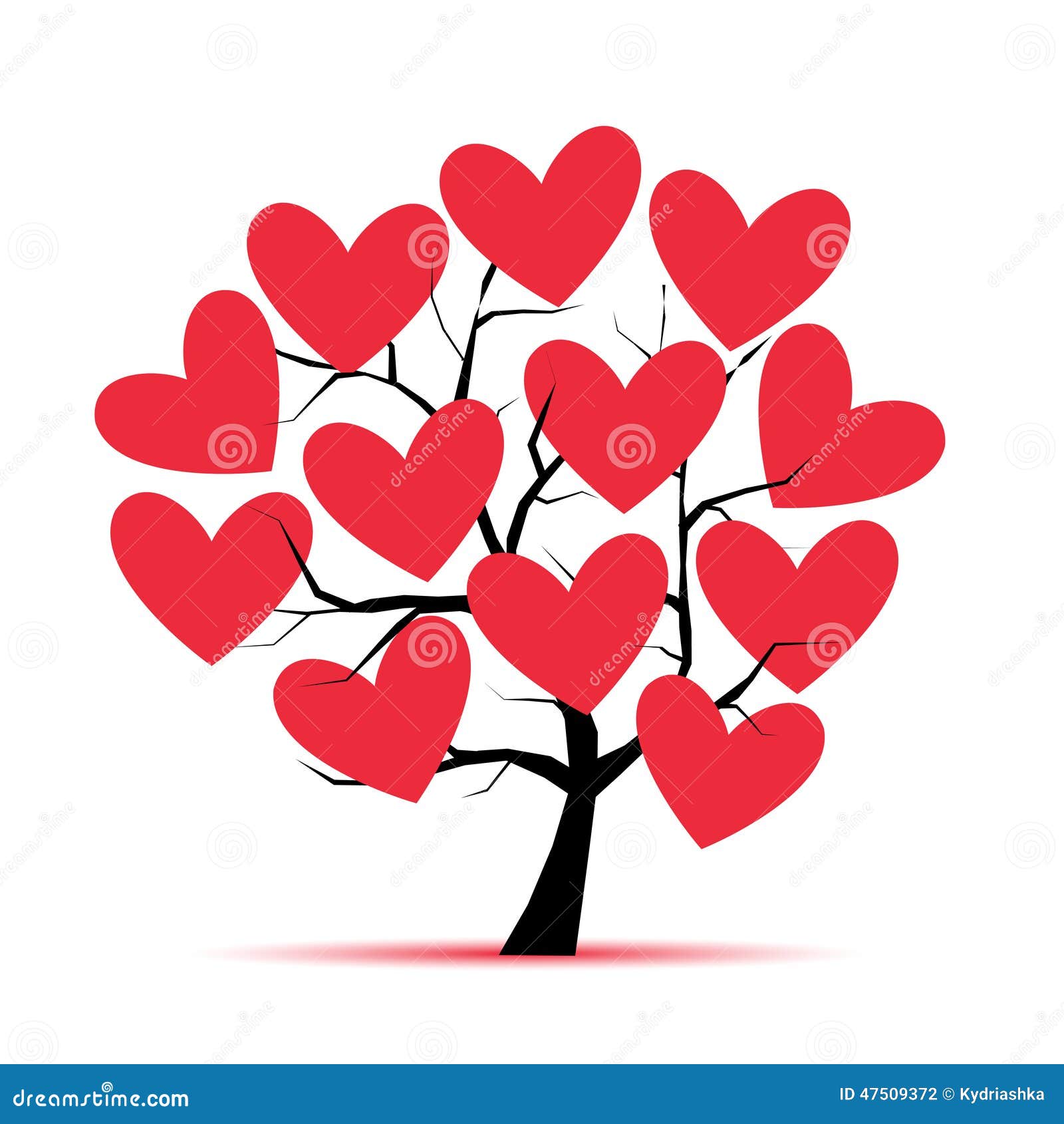 Love Tree with Hearts for Your Design Stock Vector - Illustration of ...