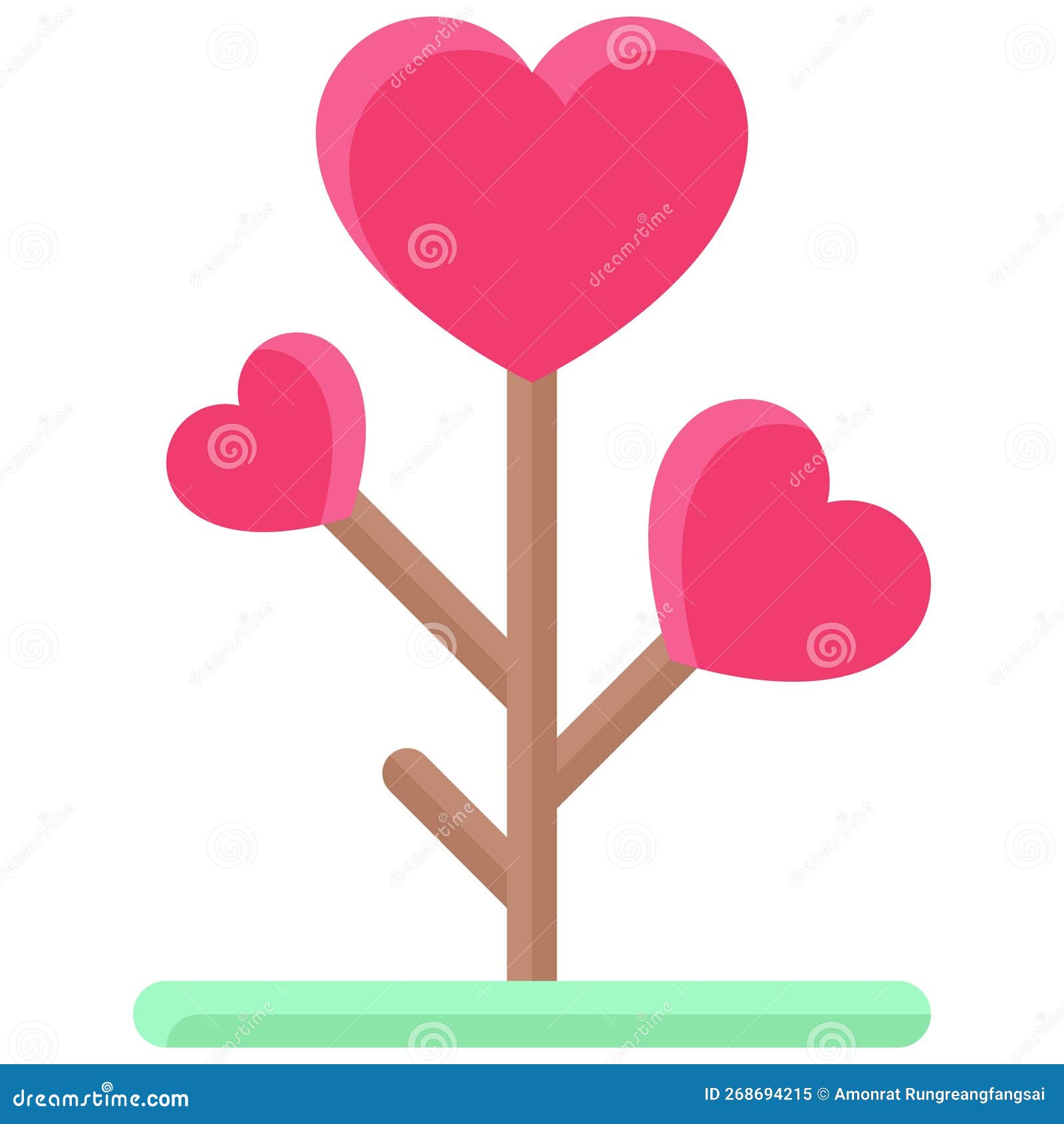 Love Tree Icon, Love and Heart Vector Stock Vector - Illustration of ...