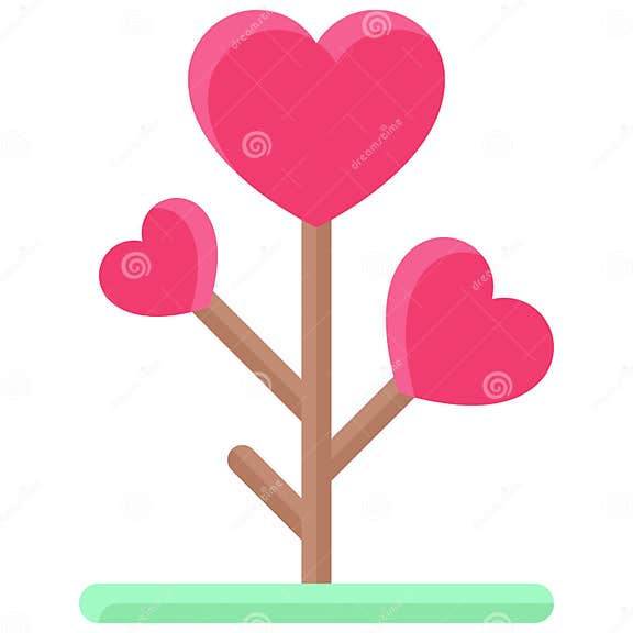 Love Tree Icon, Love and Heart Vector Stock Vector - Illustration of ...