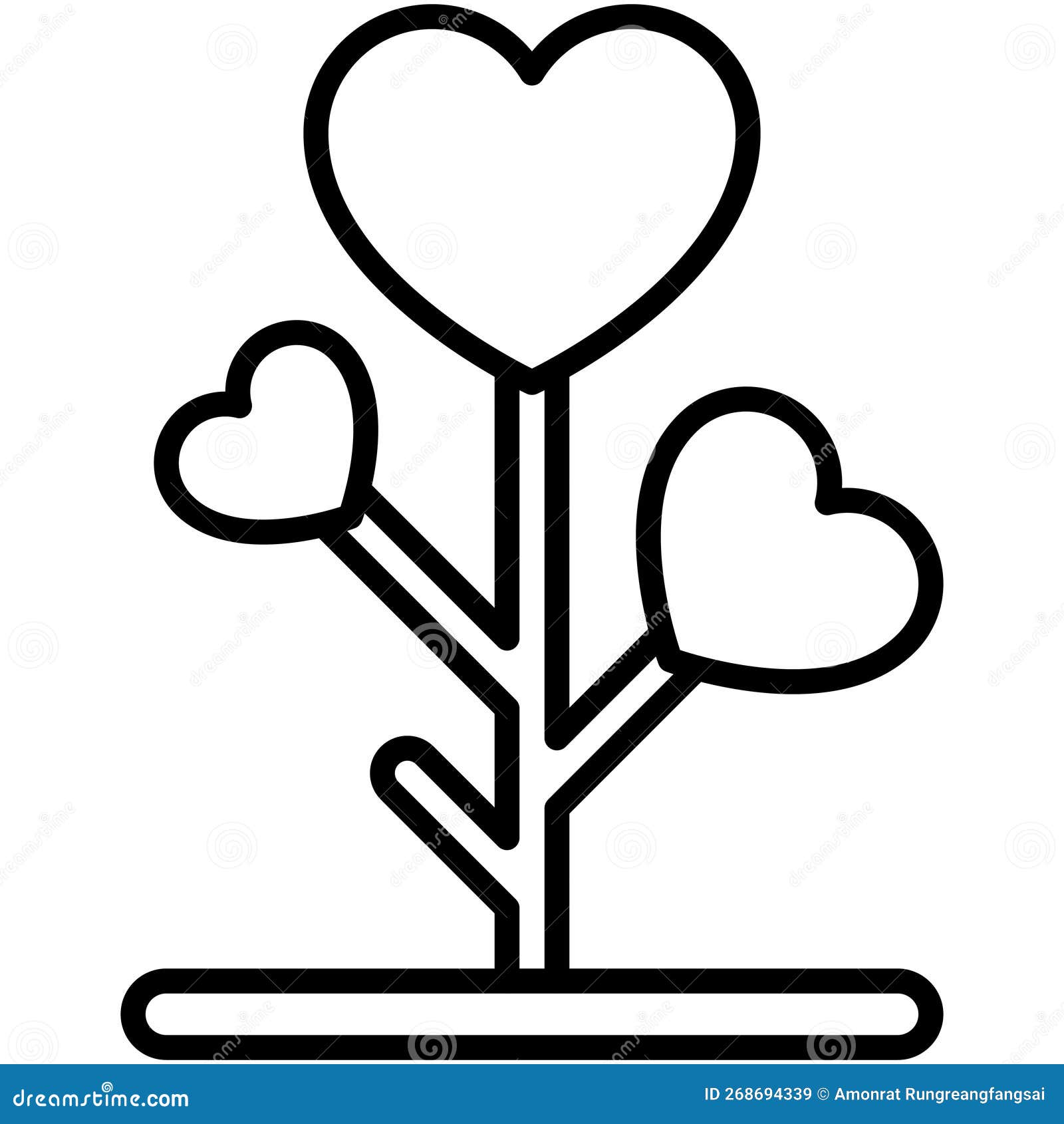 Love Tree Icon, Love and Heart Vector Stock Vector - Illustration of ...