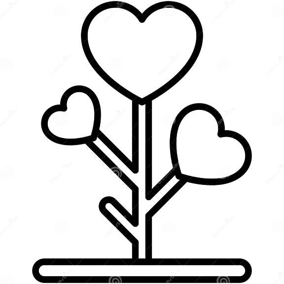 Love Tree Icon, Love and Heart Vector Stock Vector - Illustration of ...