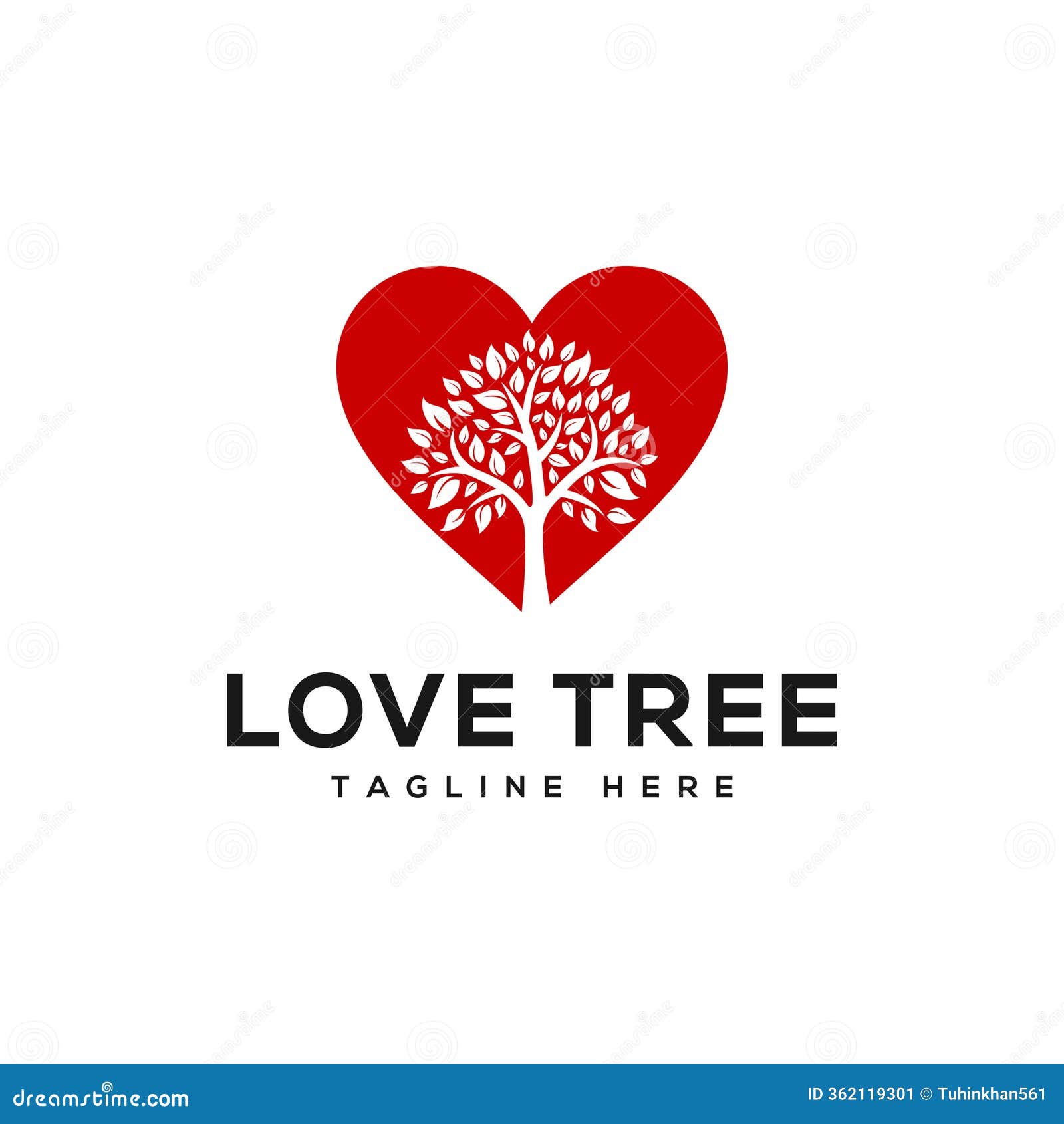 Love Tree Icon. Nature Logo Design Stock Illustration - Illustration of ...