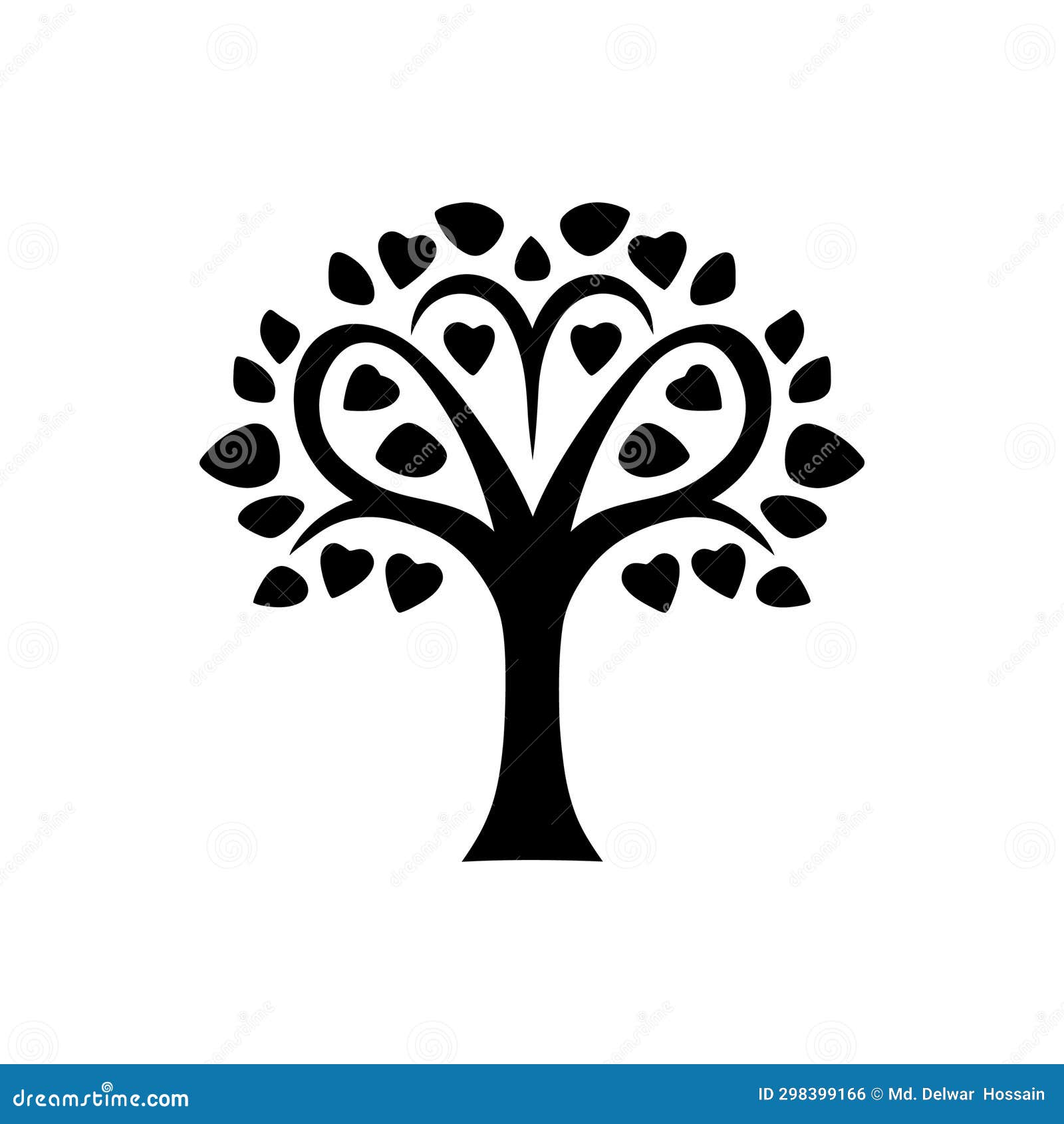 Love tree icon stock vector. Illustration of sign, love - 298399166