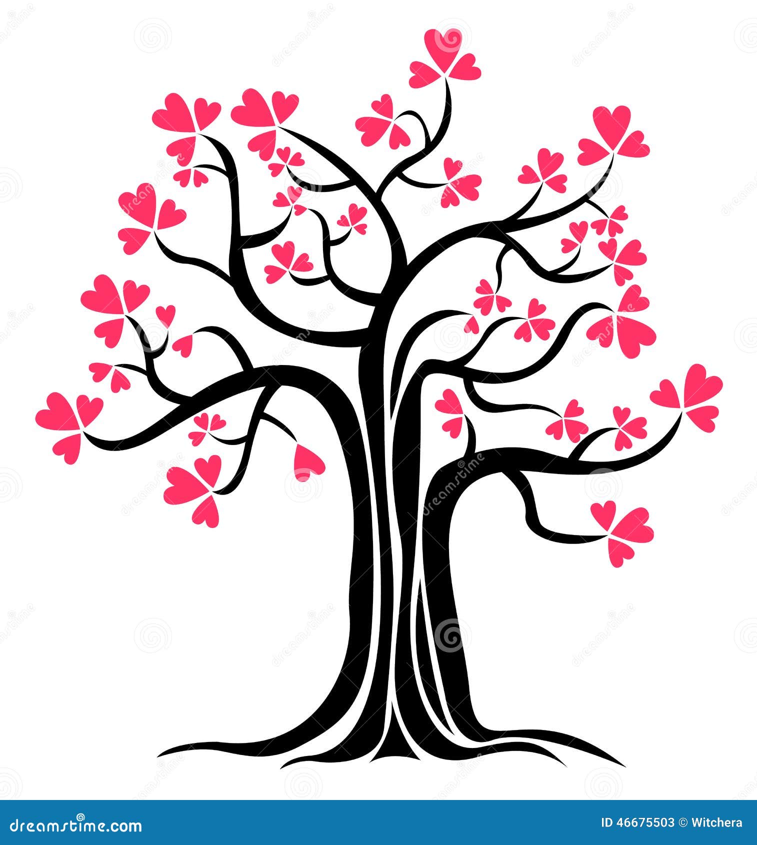 Love tree stock vector. Illustration of abstract, background - 46675503