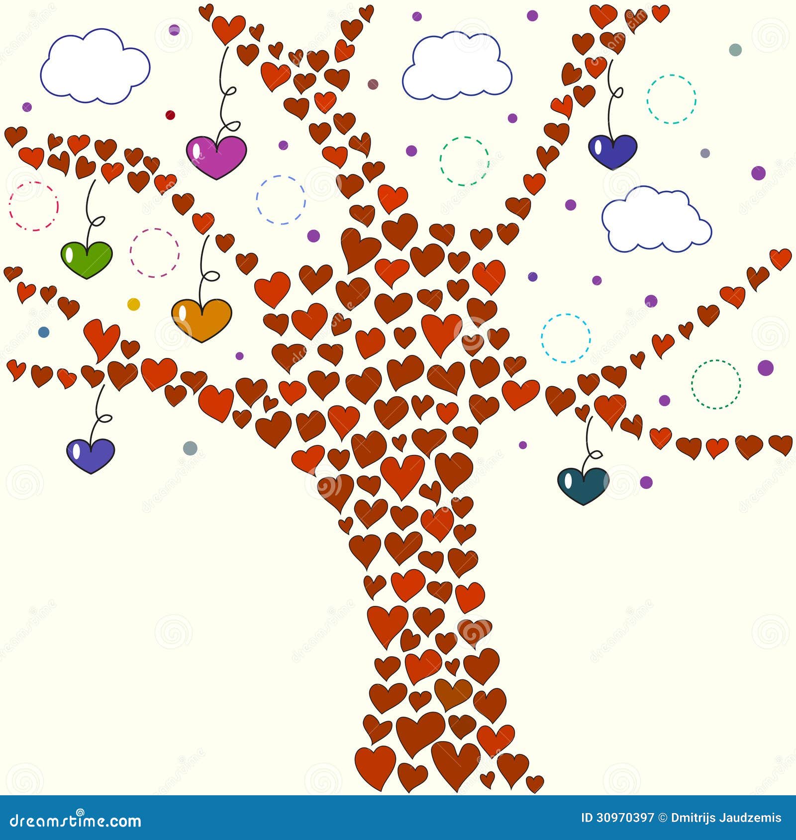 Love tree illustration stock vector. Illustration of valentine - 30970397