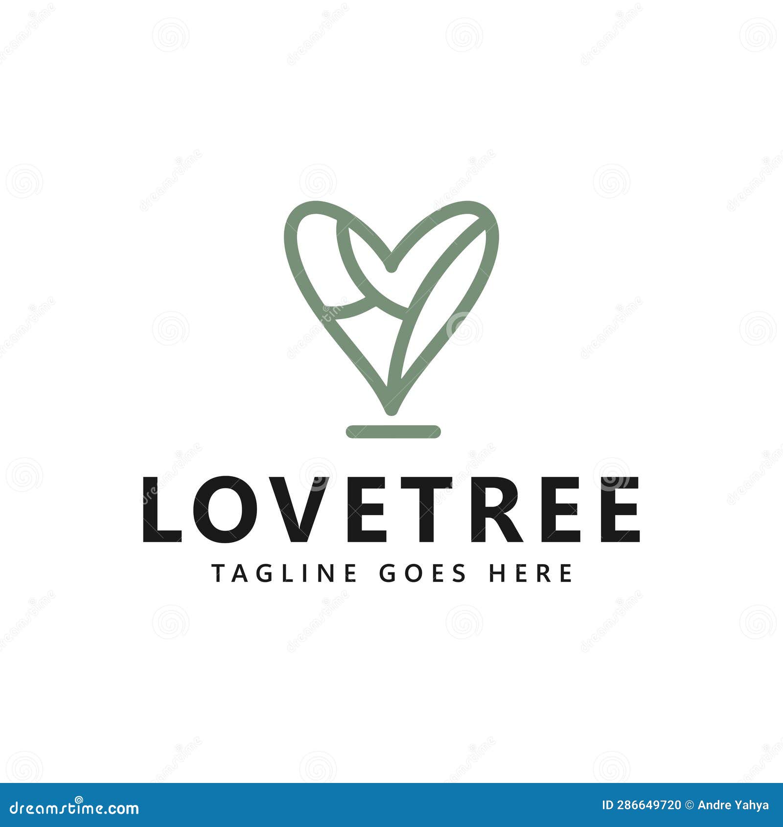 Love Tree Logo Design Template, Vector Icon Illustration. Stock Vector ...