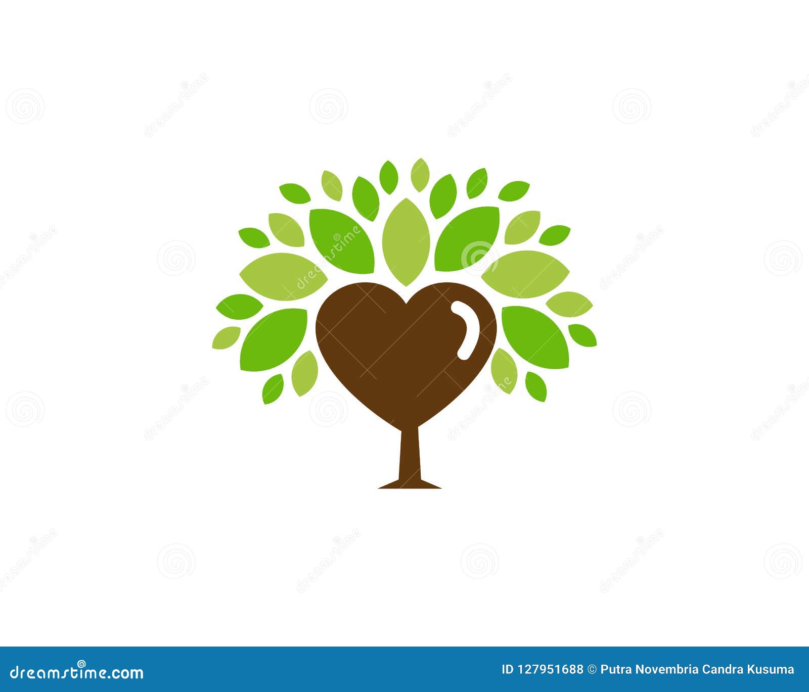 Love Tree Logo Icon Design stock vector. Illustration of design - 127951688