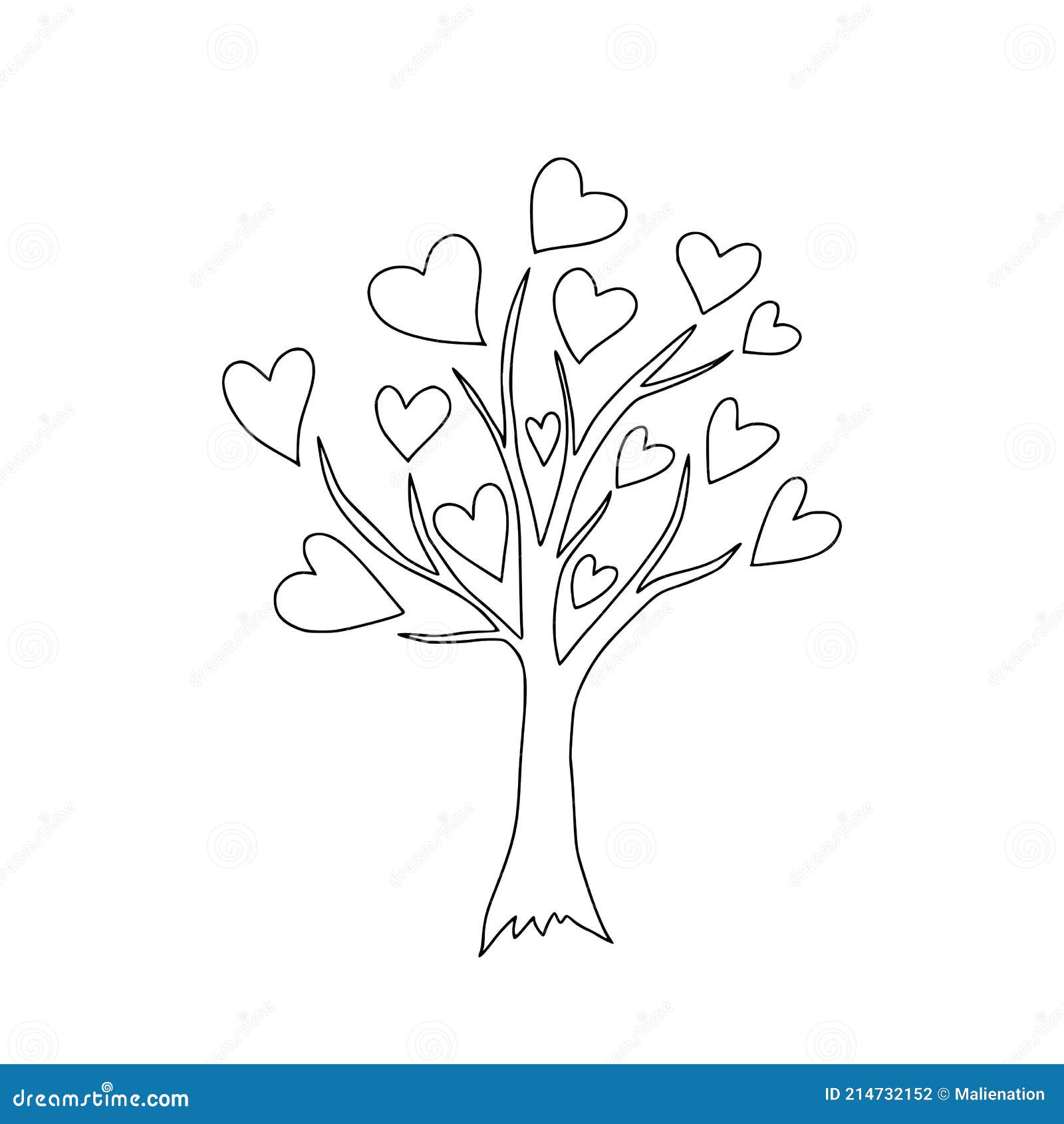 Love Tree. Valentines Day Print Stock Vector - Illustration of plant ...
