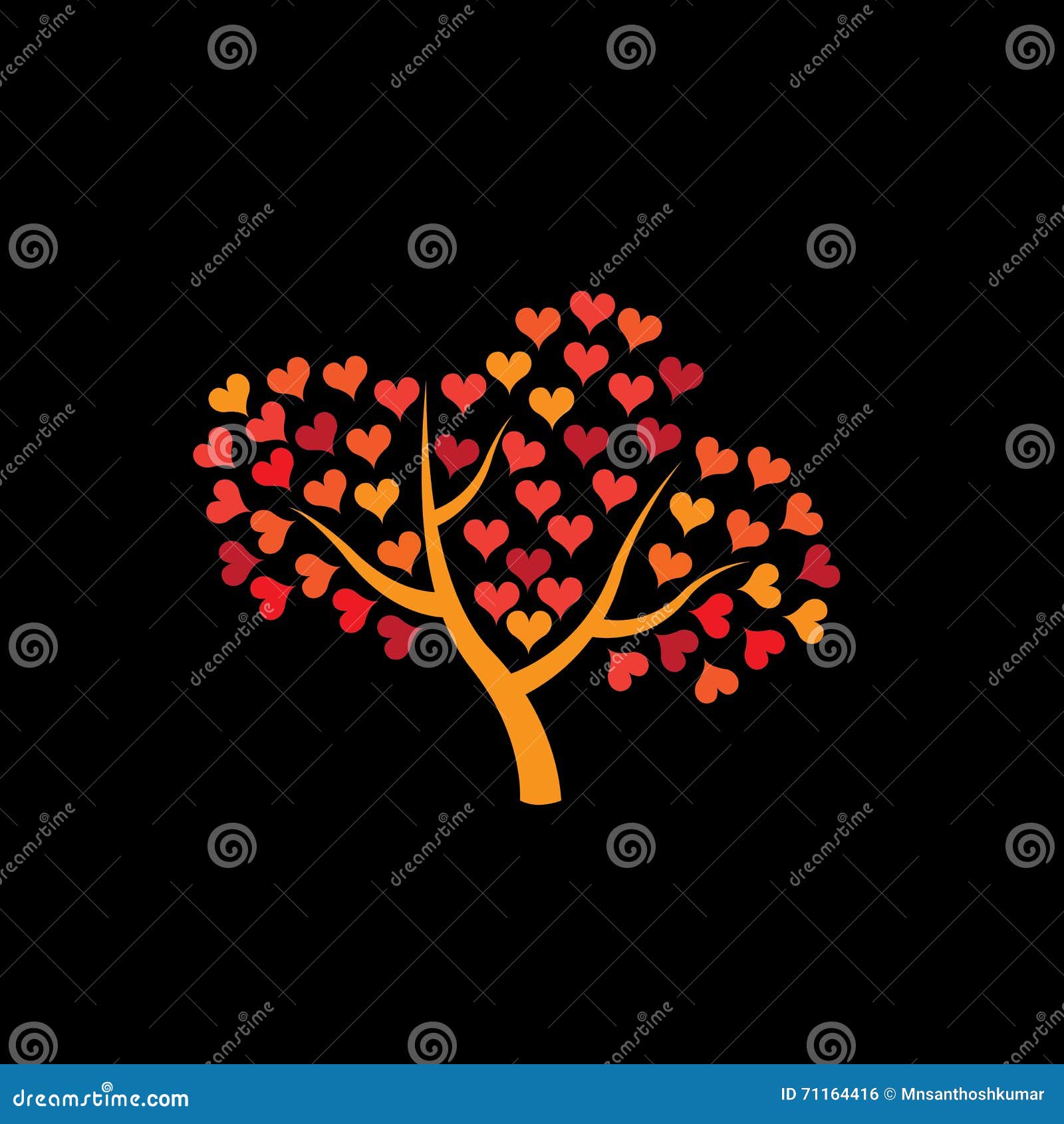 Love tree vector stock vector. Illustration of ecologic - 71164416